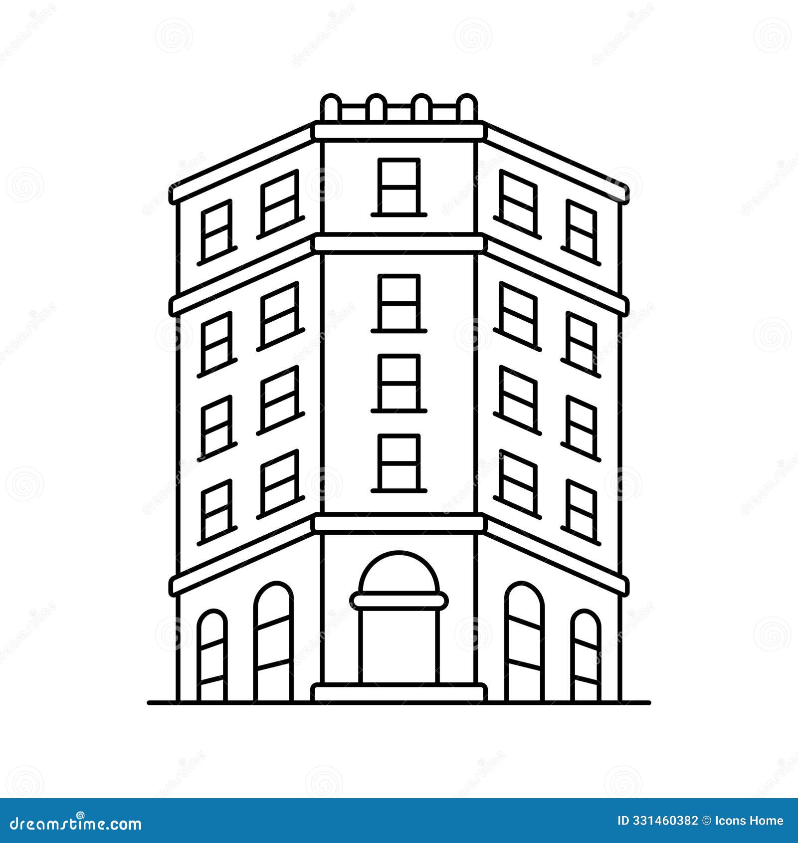 Flatiron Building In New York. Vector Comic Hand-drawn Illustration Of ...