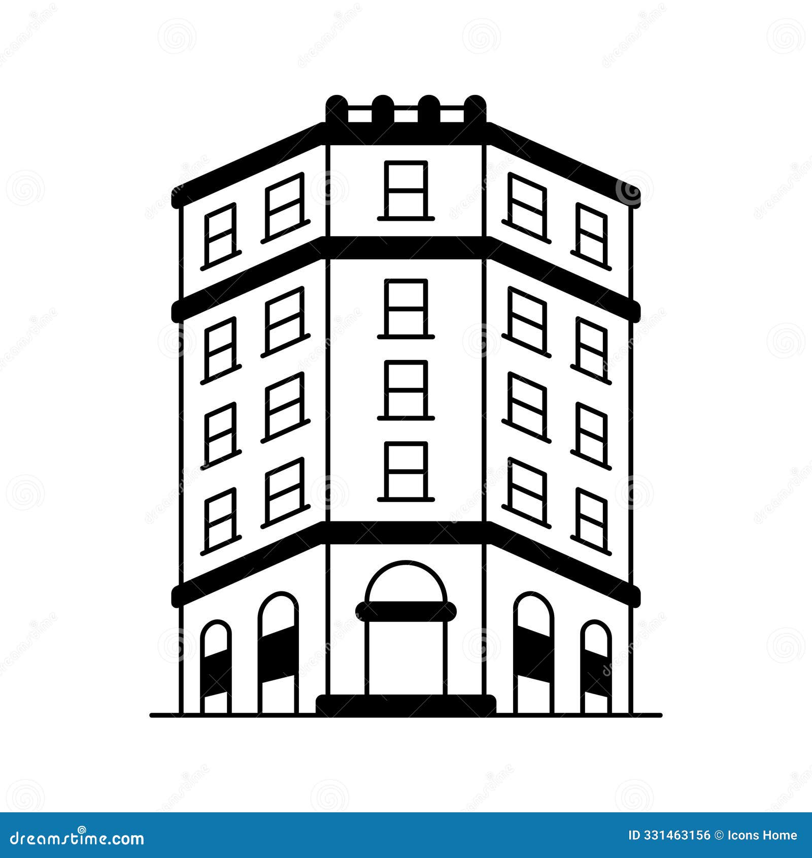 Flatiron Building In New York. Vector Comic Hand-drawn Illustration Of ...