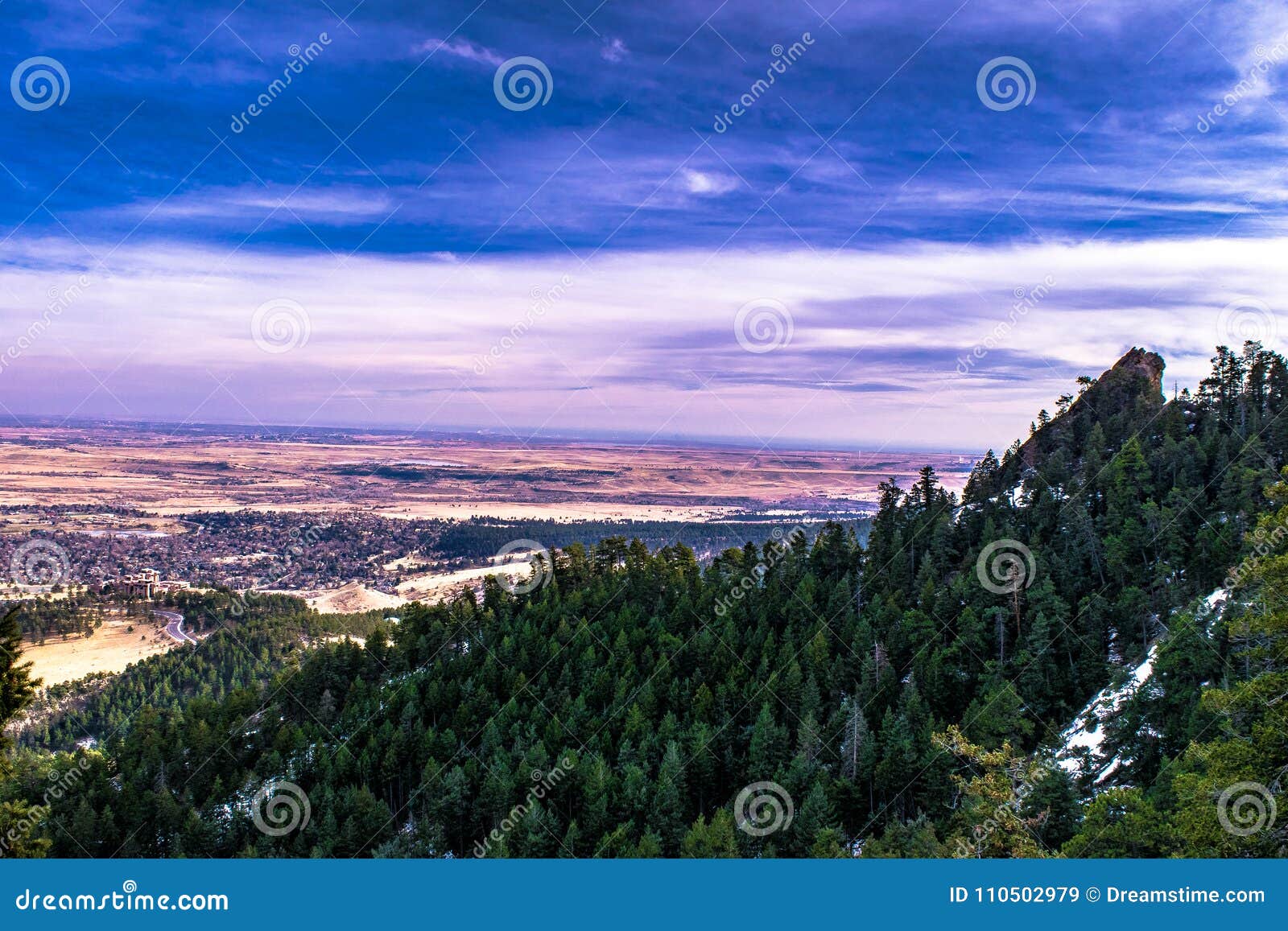 Flatirons in Boulder, Colorado Stock Image - Image of park, flatirons ...