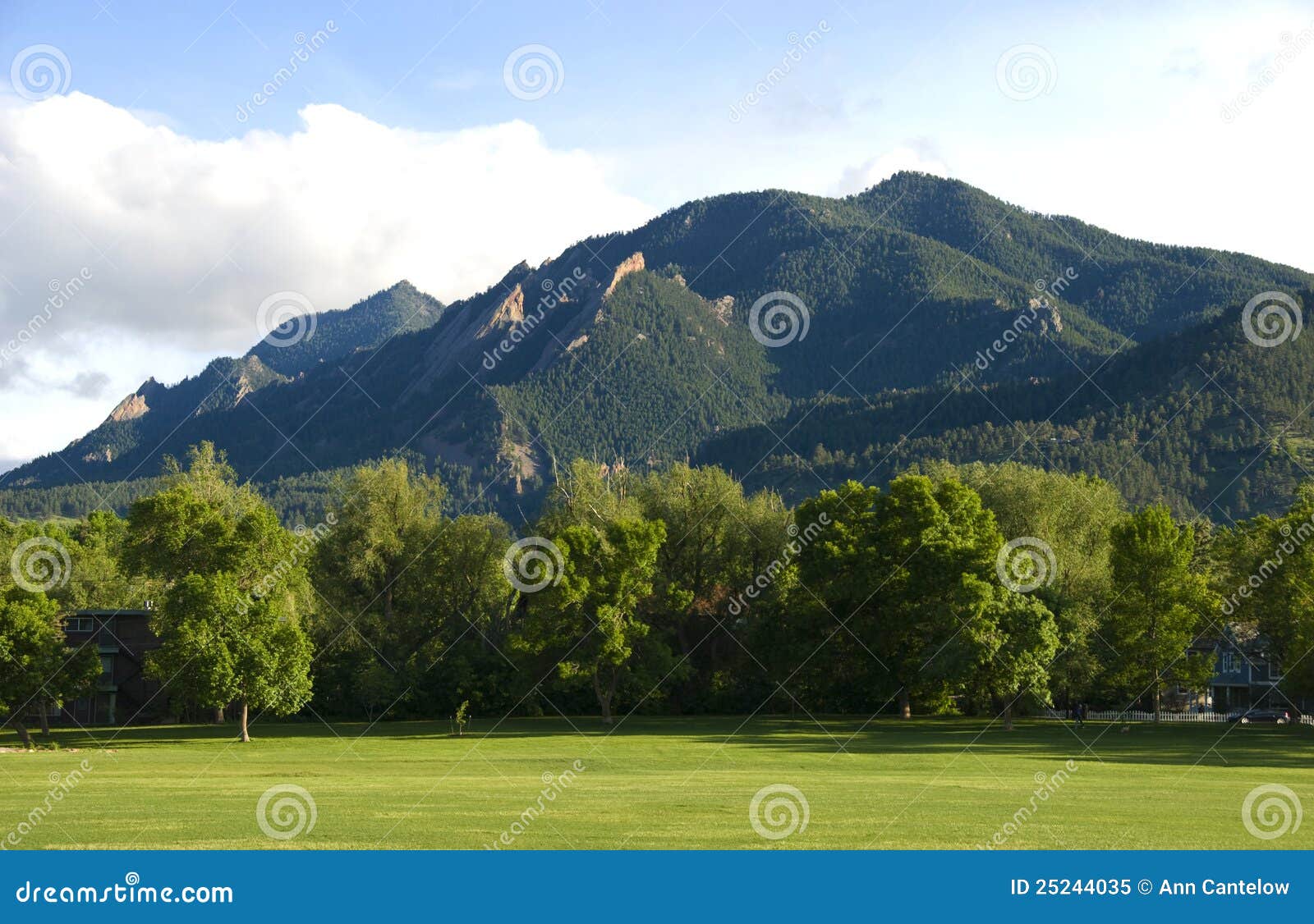 The Flatirons Mountains stock image. Image of grass, summer - 25244035