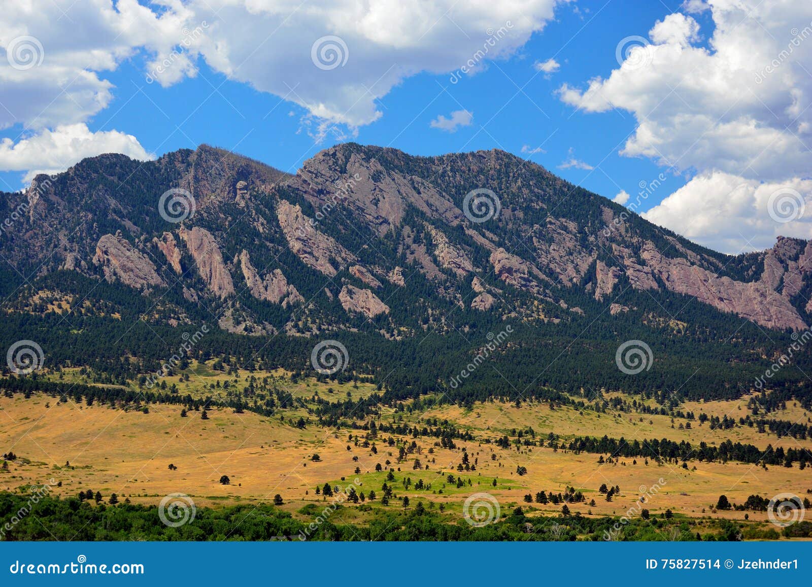 The Flatirons Mountains in Boulder, Colorado on a Sunny Summer D Stock ...