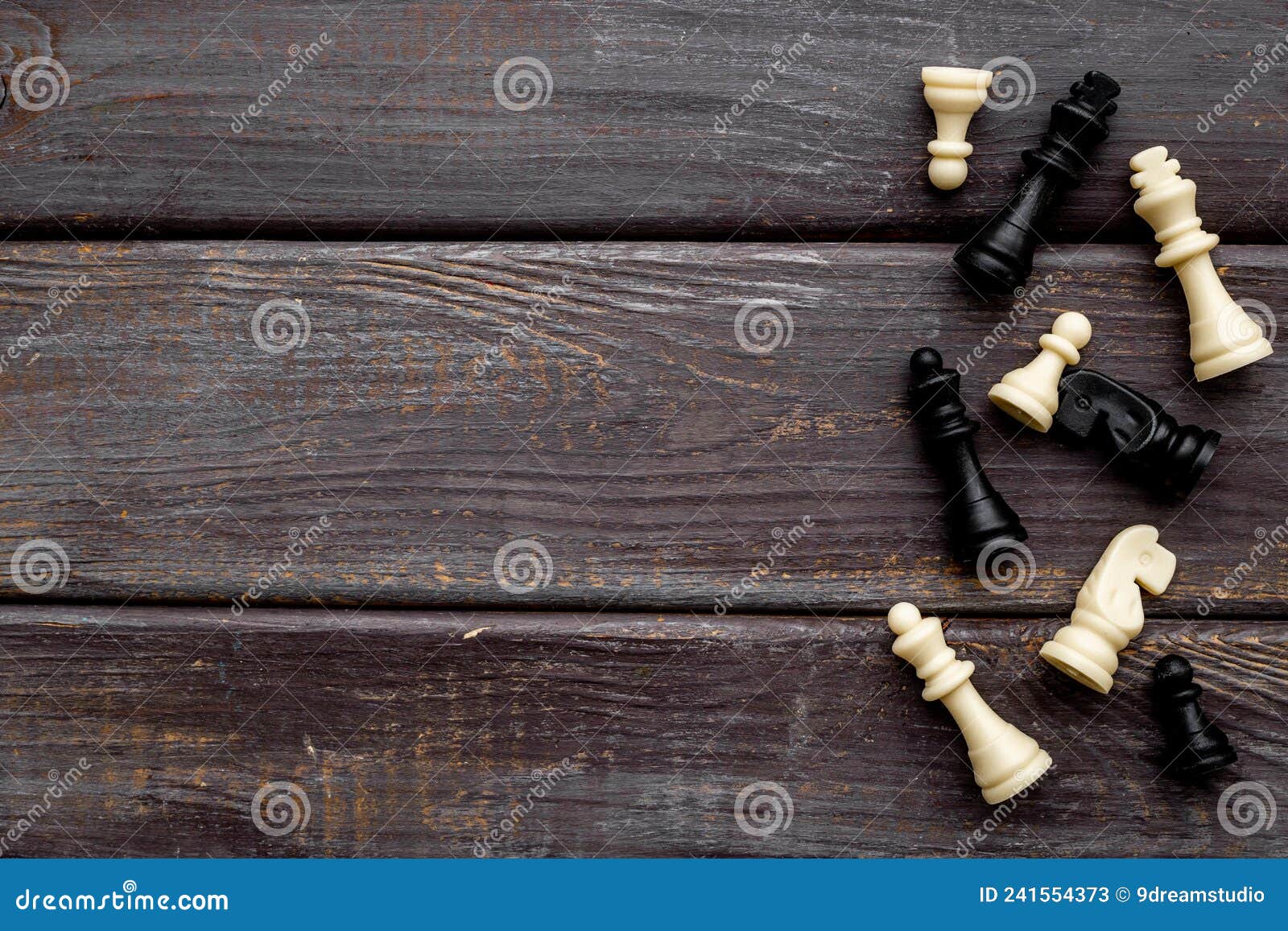 Flatlay of Chess Pieces, Top View. Chess Game As Victory Concept Stock ...