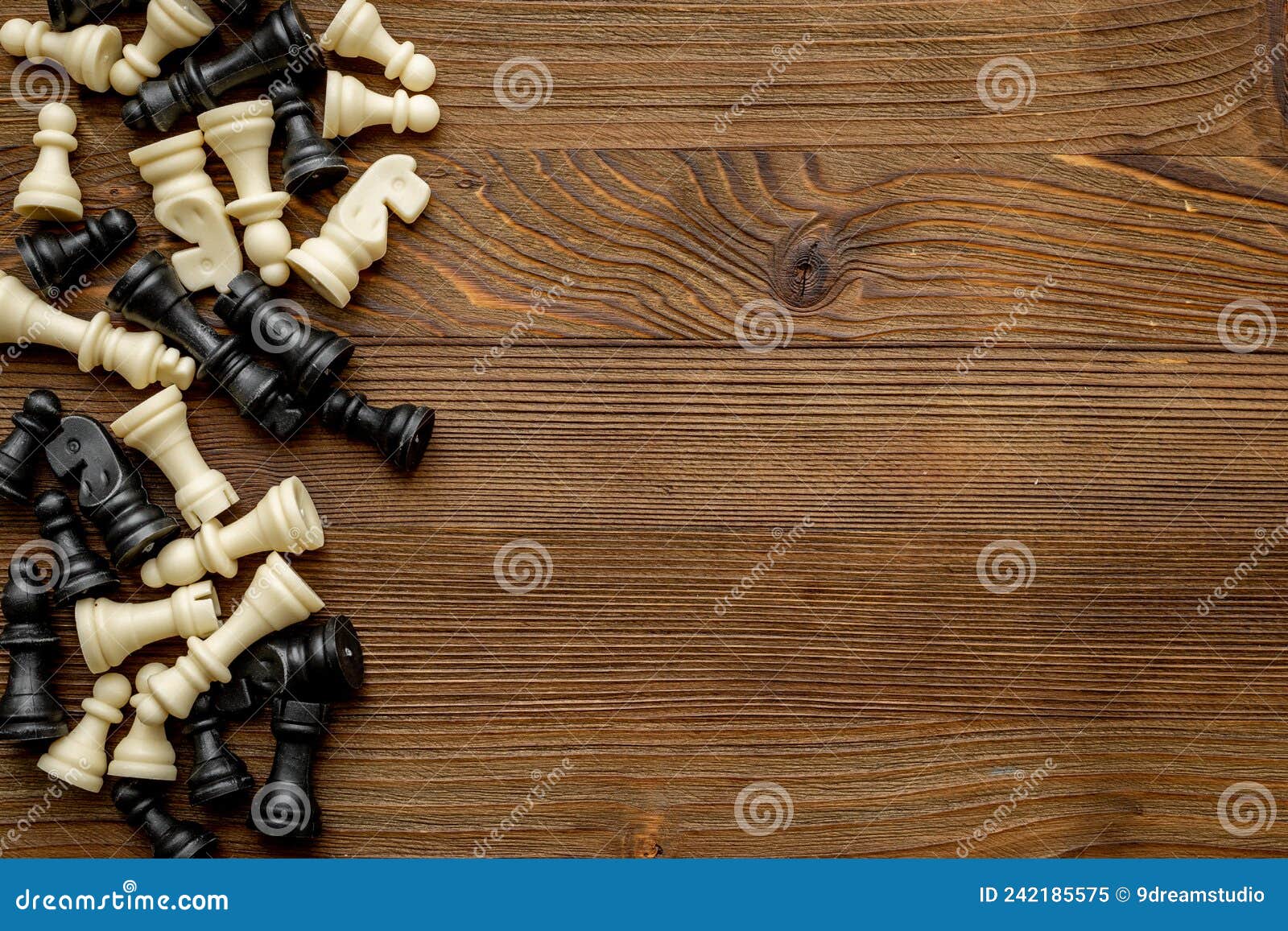 Flatlay of Chess Pieces, Top View. Chess Game As Victory Concept Stock ...