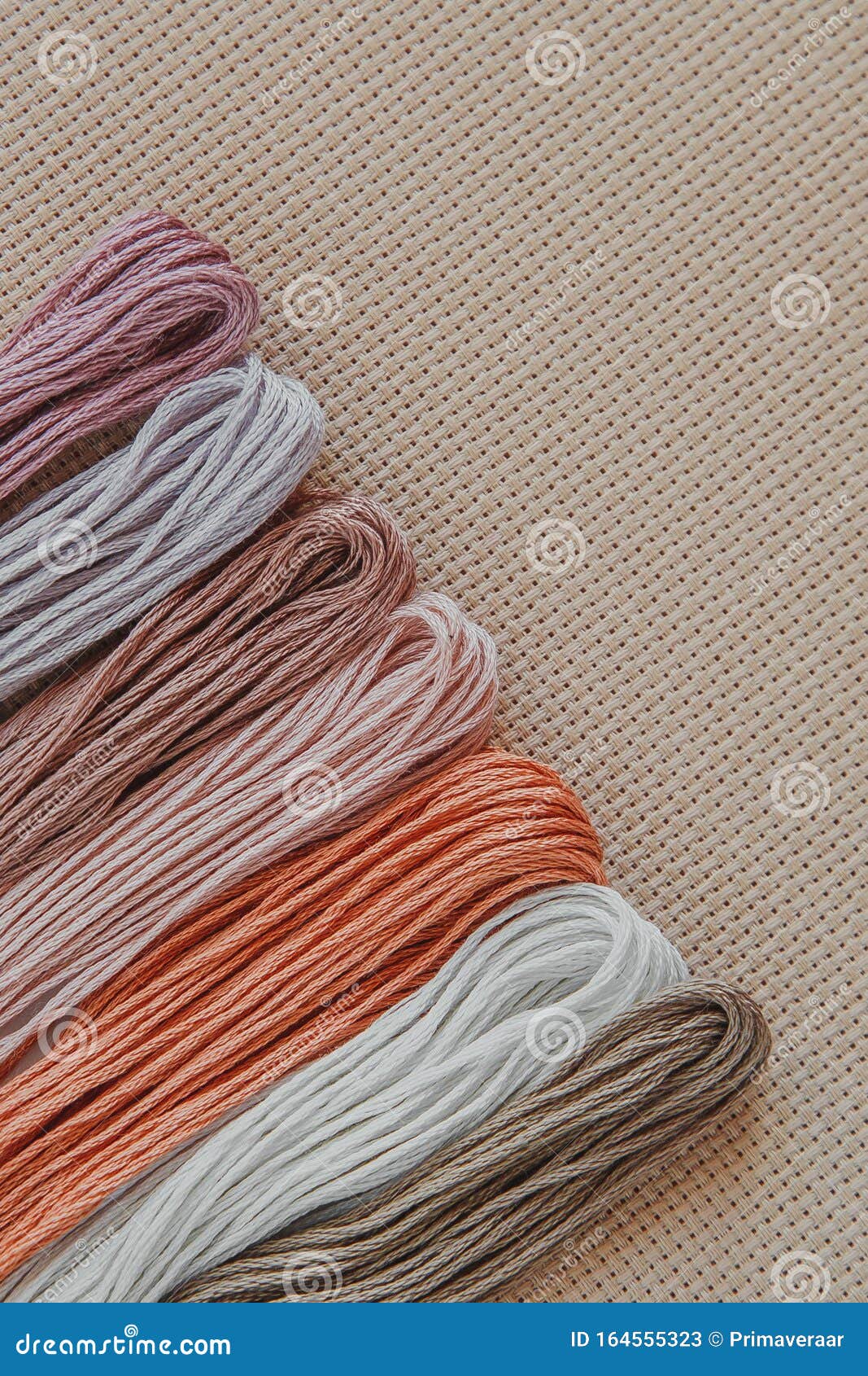 Flatlay Creativity: Canva Aida Beige and Multi-colored Thread Mouline ...