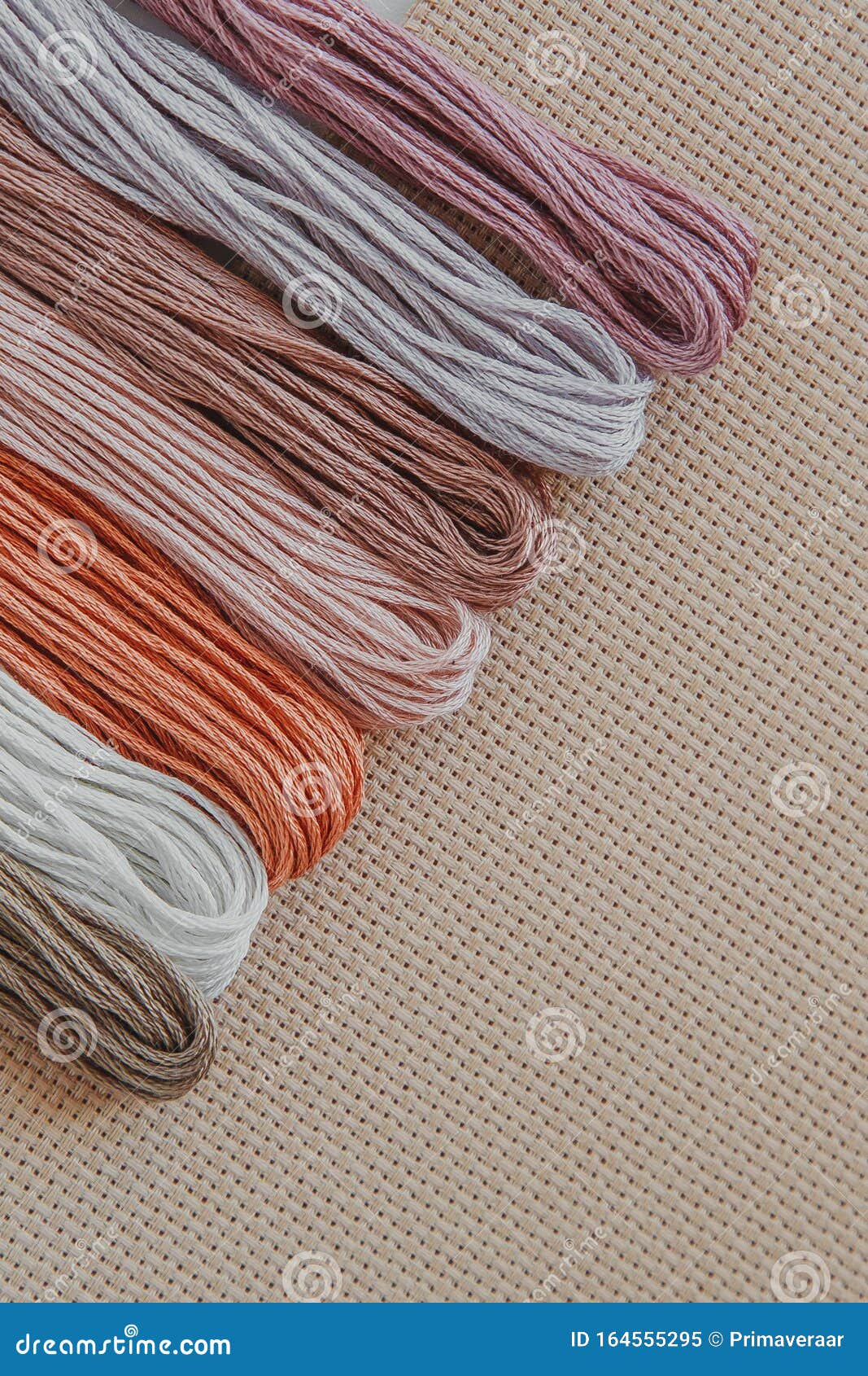 Flatlay Creativity: Canva Aida Beige and Multi-colored Thread Mouline ...