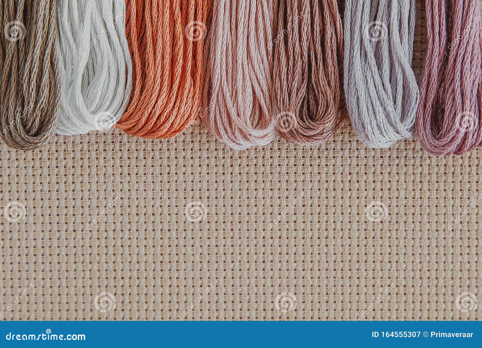 Flatlay Creativity: Canva Aida Beige and Multi-colored Thread Mouline ...