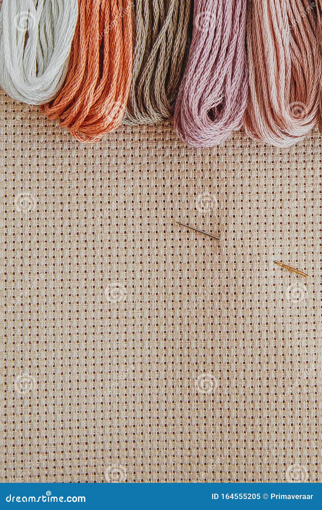 Flatlay Creativity: Canva Aida Beige and Multi-colored Thread Mouline ...