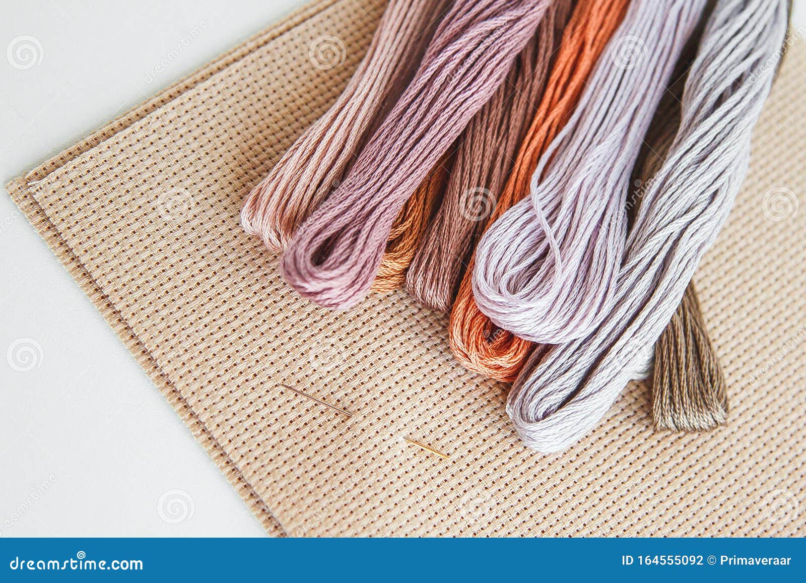 Flatlay Creativity: Canva Aida Beige and Multi-colored Thread Mouline ...