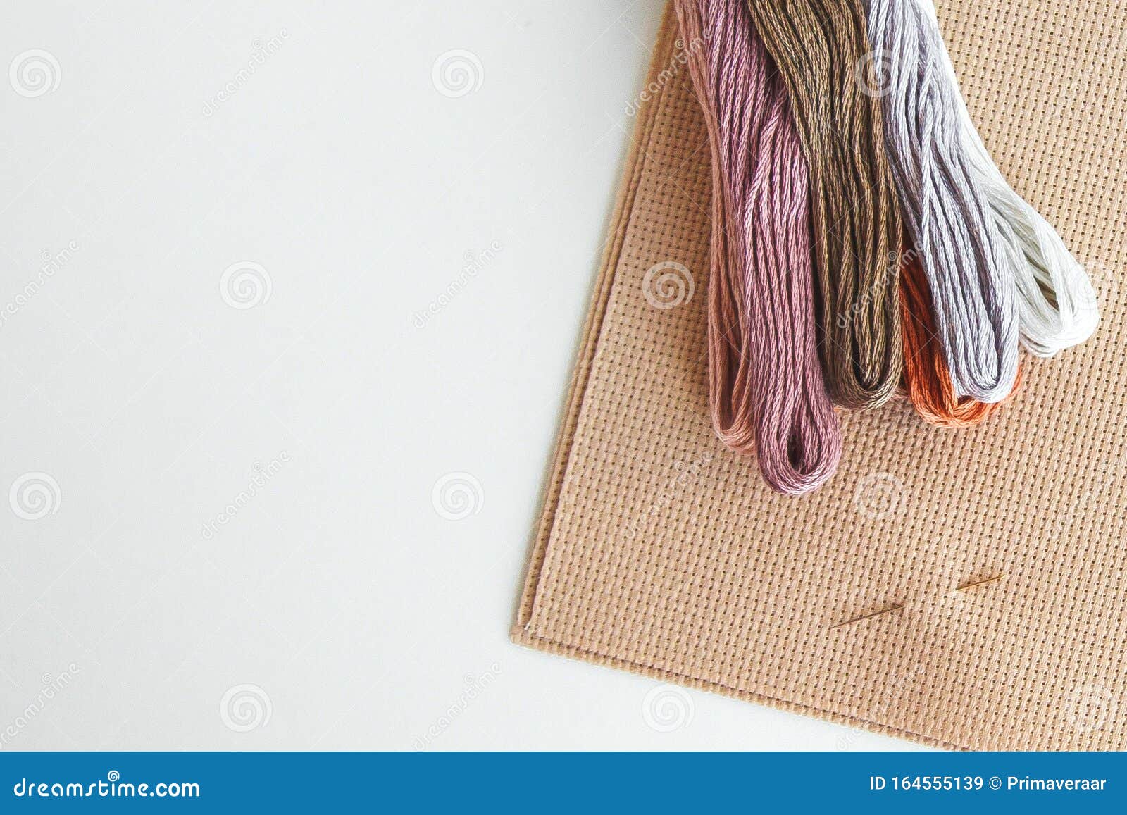 Flatlay Creativity: Canva Aida Beige and Multi-colored Thread Mouline ...