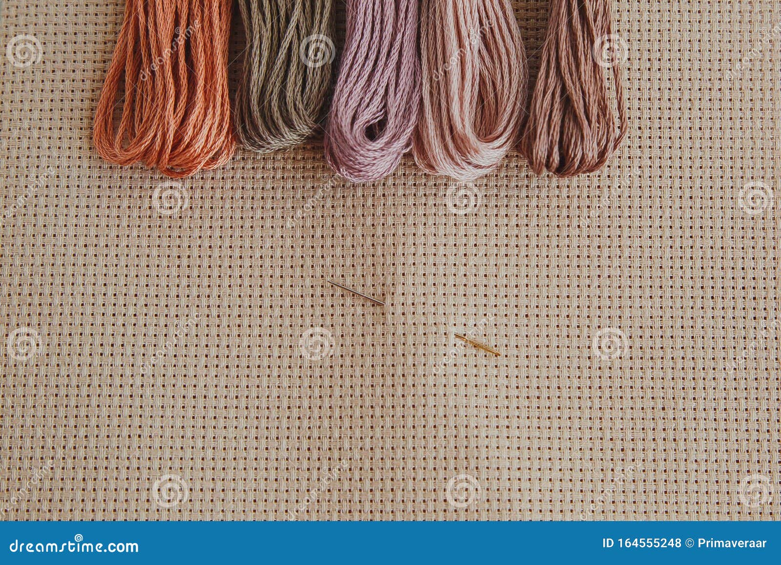 Flatlay Creativity: Canva Aida Beige and Multi-colored Thread Mouline ...