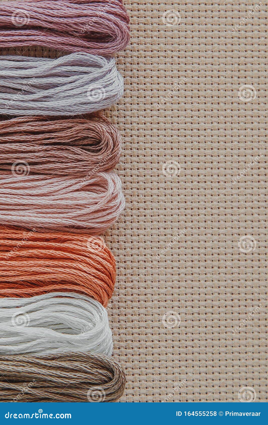 Flatlay Creativity: Canva Aida Beige and Multi-colored Thread Mouline ...
