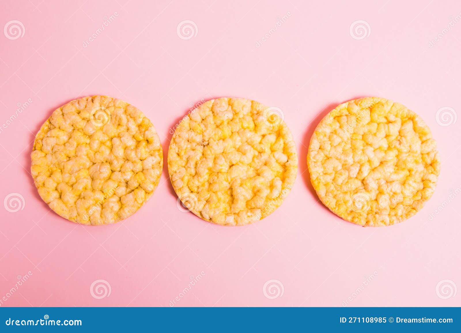 Flatlay, Crispy, Diet Cornbread on a Pink Background. Stock Image ...