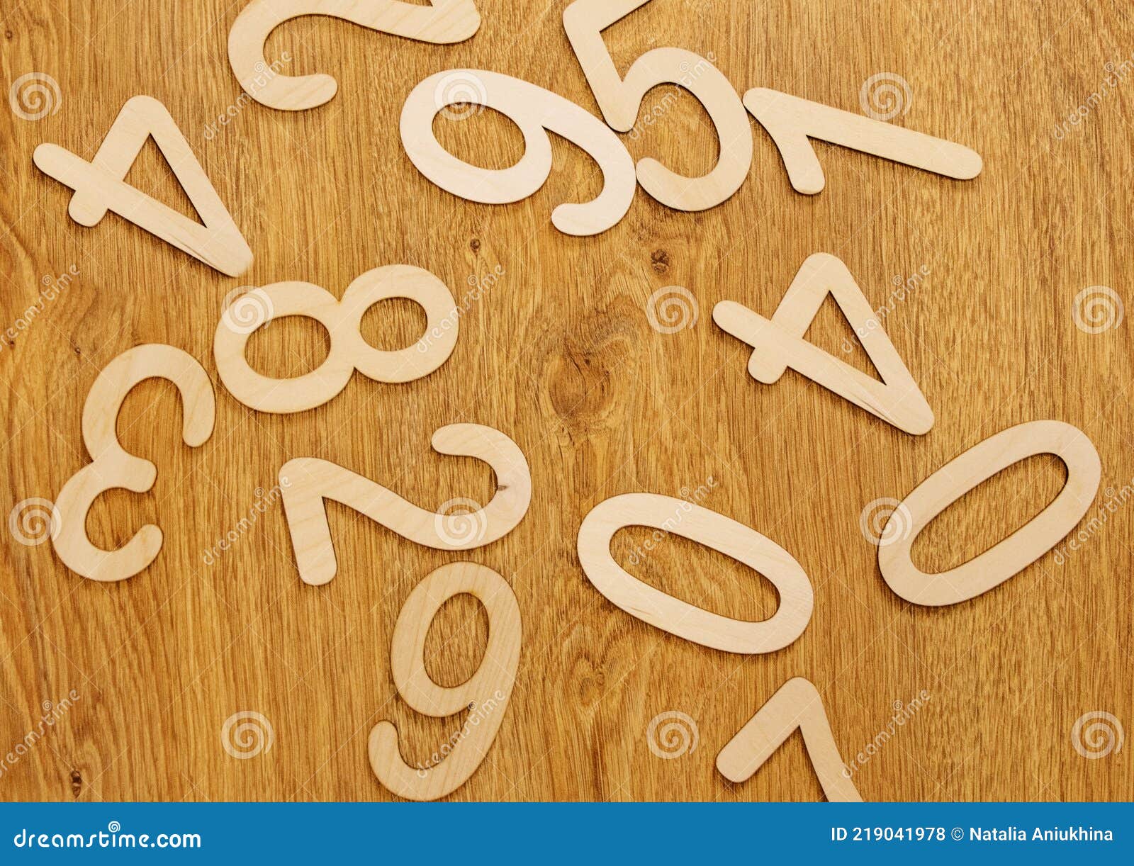 Flatley, Top View on Wooden Numbers from Zero To Nine Scattered ...