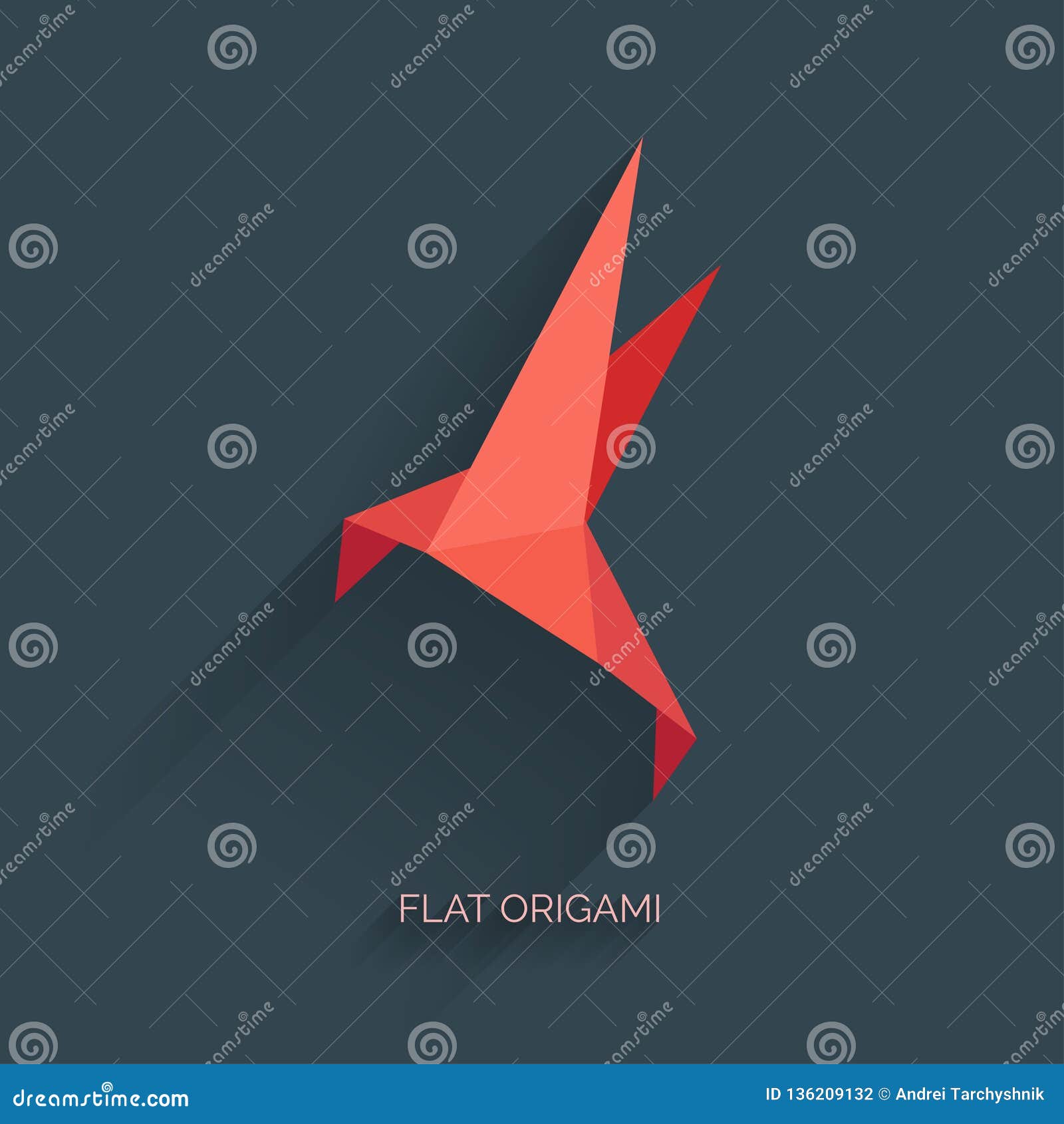 Flatr Origami Paper Bird On Abstract Background. Vector Illustration ...