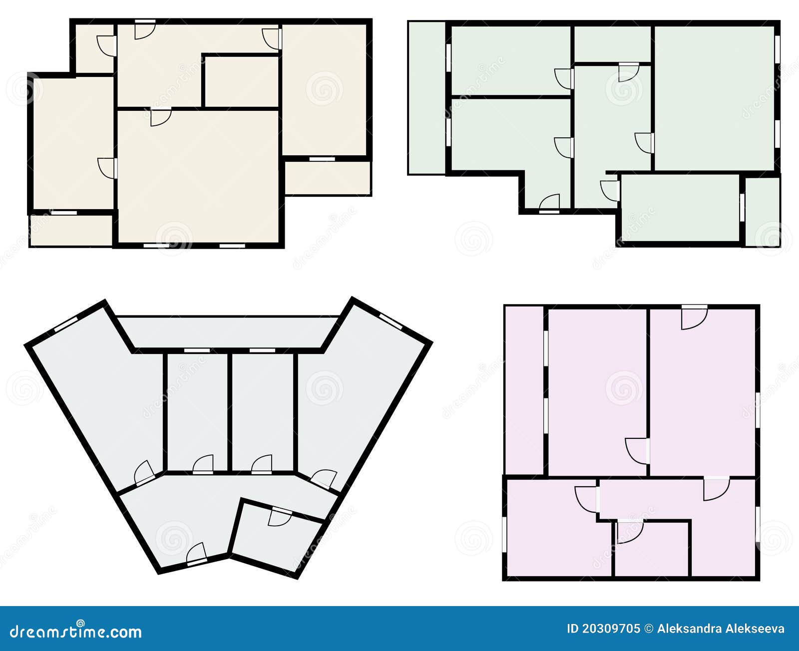 Flats Scheme, View from Above Vector Stock Vector - Illustration of ...
