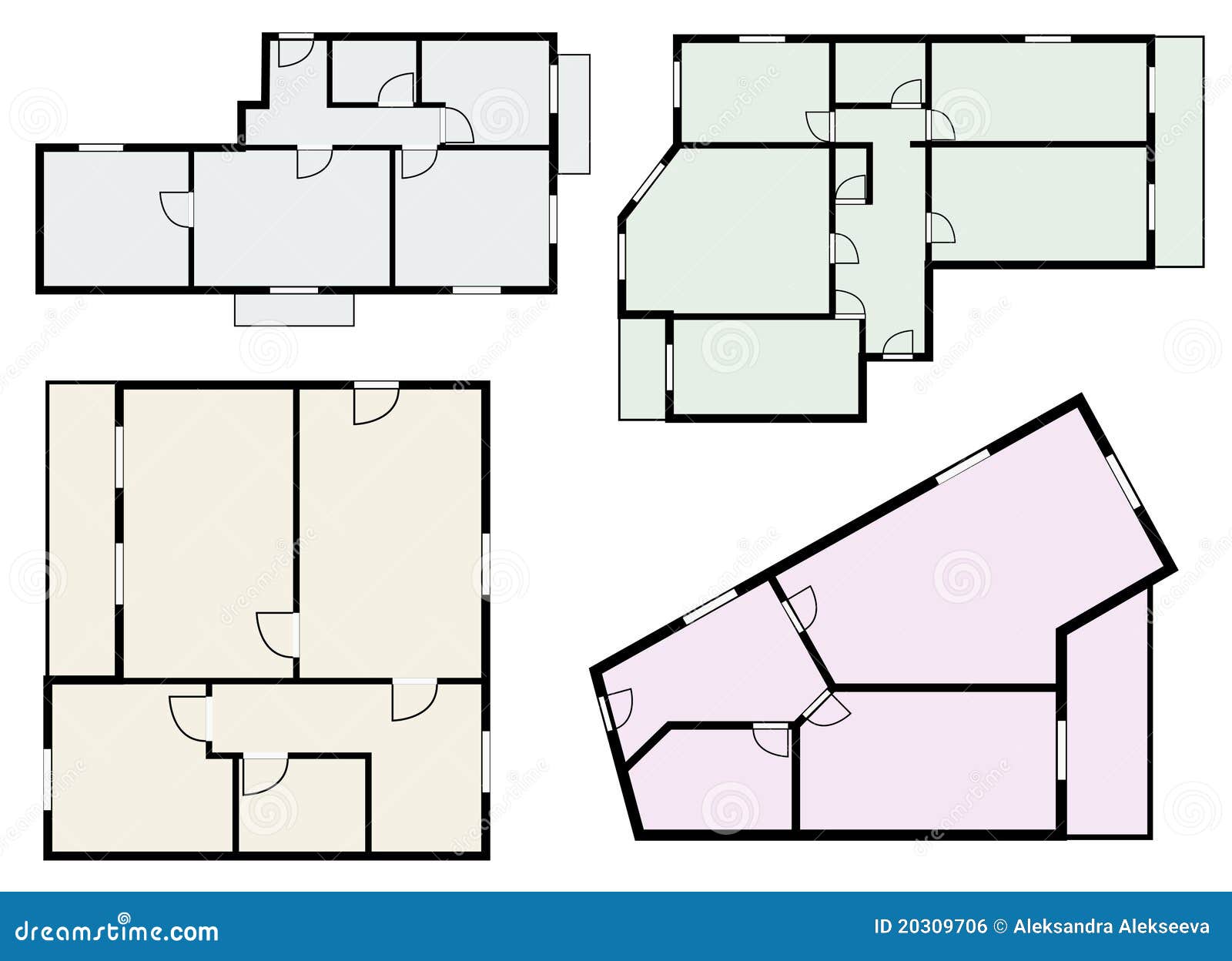 Flats Scheme, View from Above Vector Stock Vector - Illustration of ...
