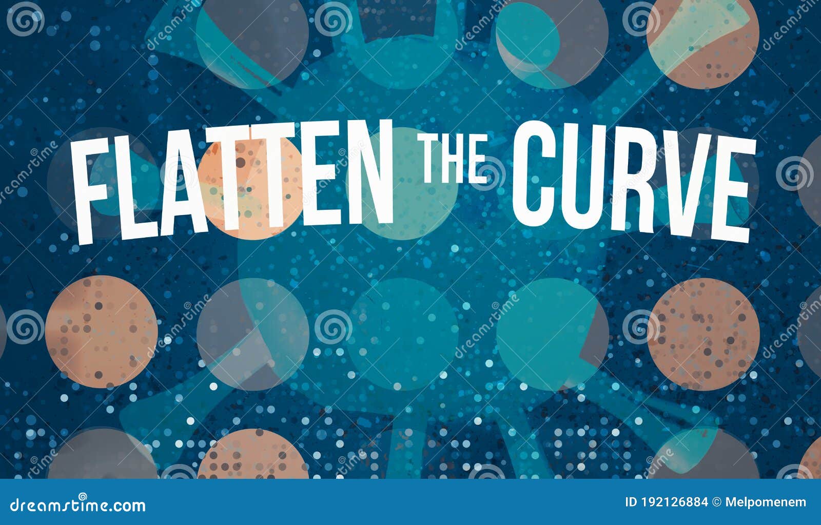 Flatten the Curve Theme with Abstract Dots Background Stock ...