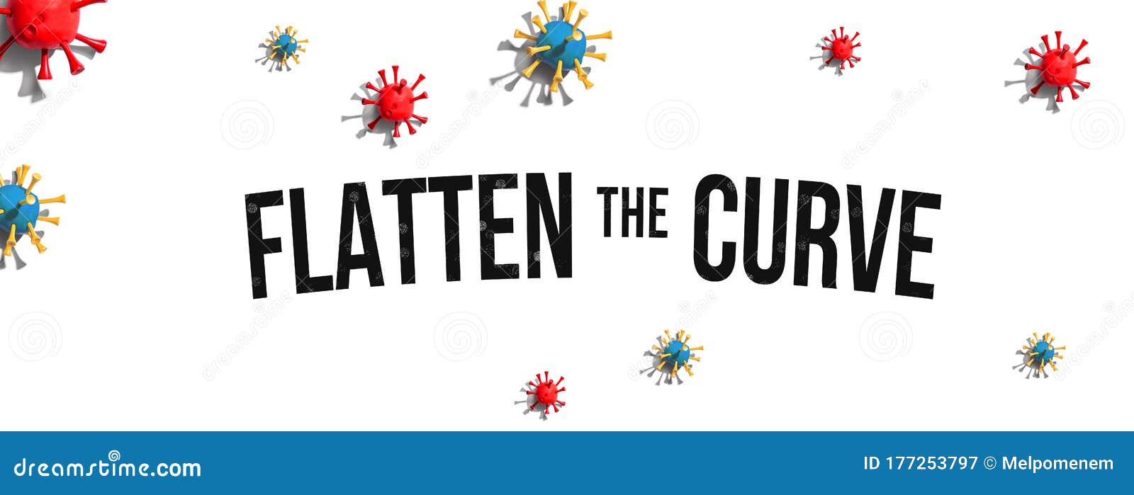 Flatten the Curve Theme with Virus Craft Objects Stock Image - Image of ...