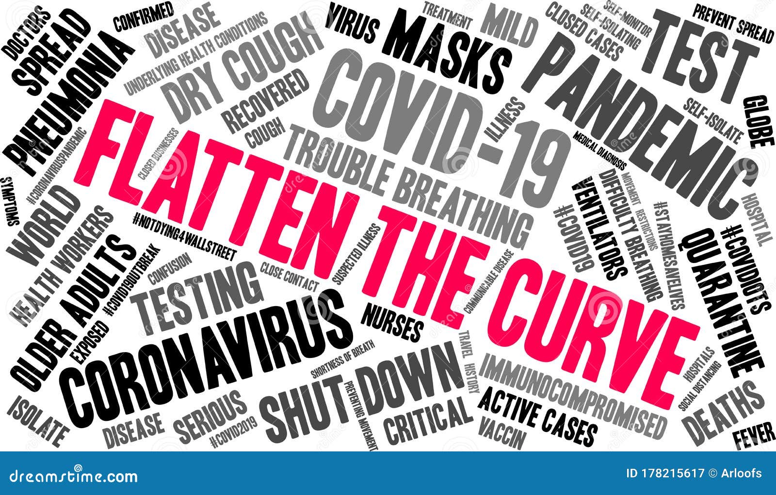 Flatten the Curve Word Cloud Stock Vector - Illustration of older ...