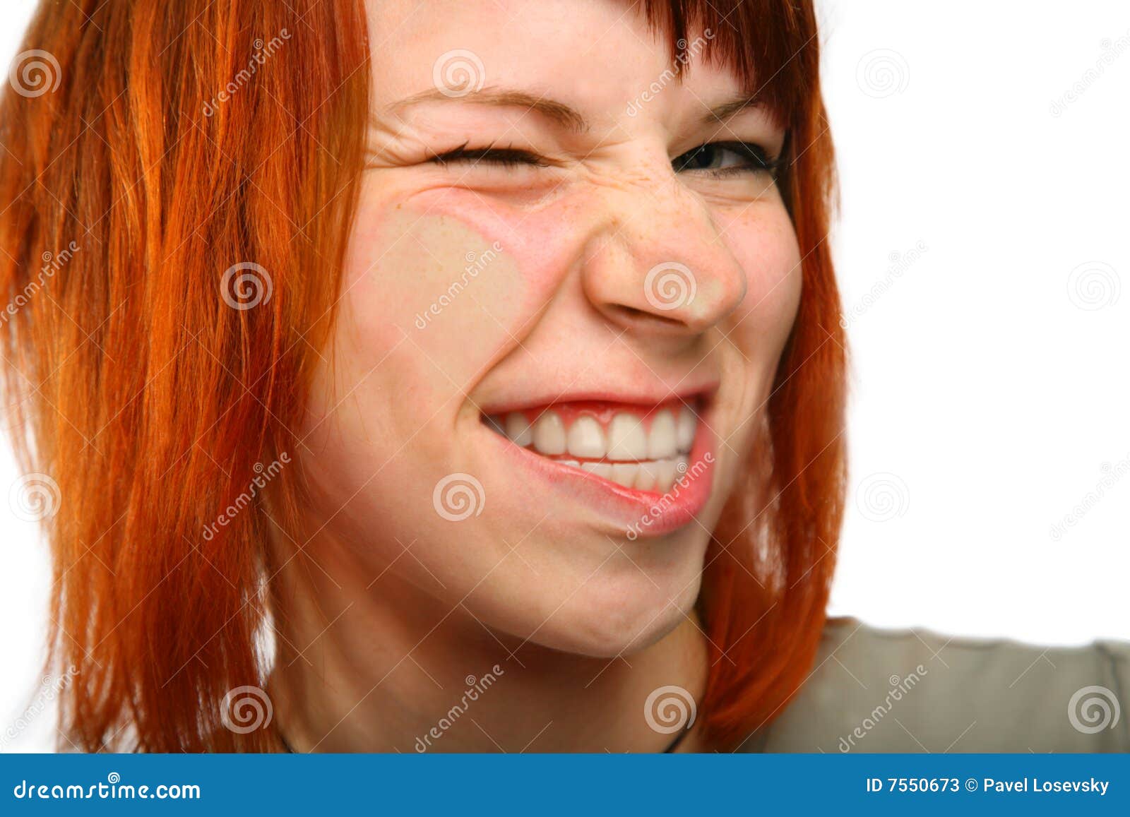 Flatten grimace girl stock image. Image of flatten, mouth - 7550673