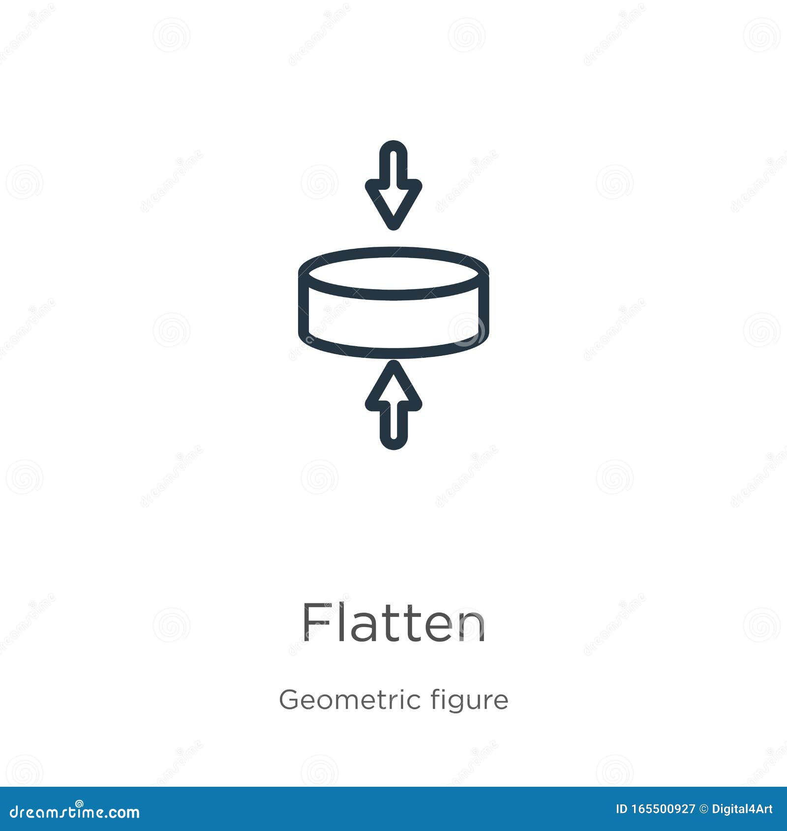 Flatten Icon. Thin Linear Flatten Outline Icon Isolated on White ...