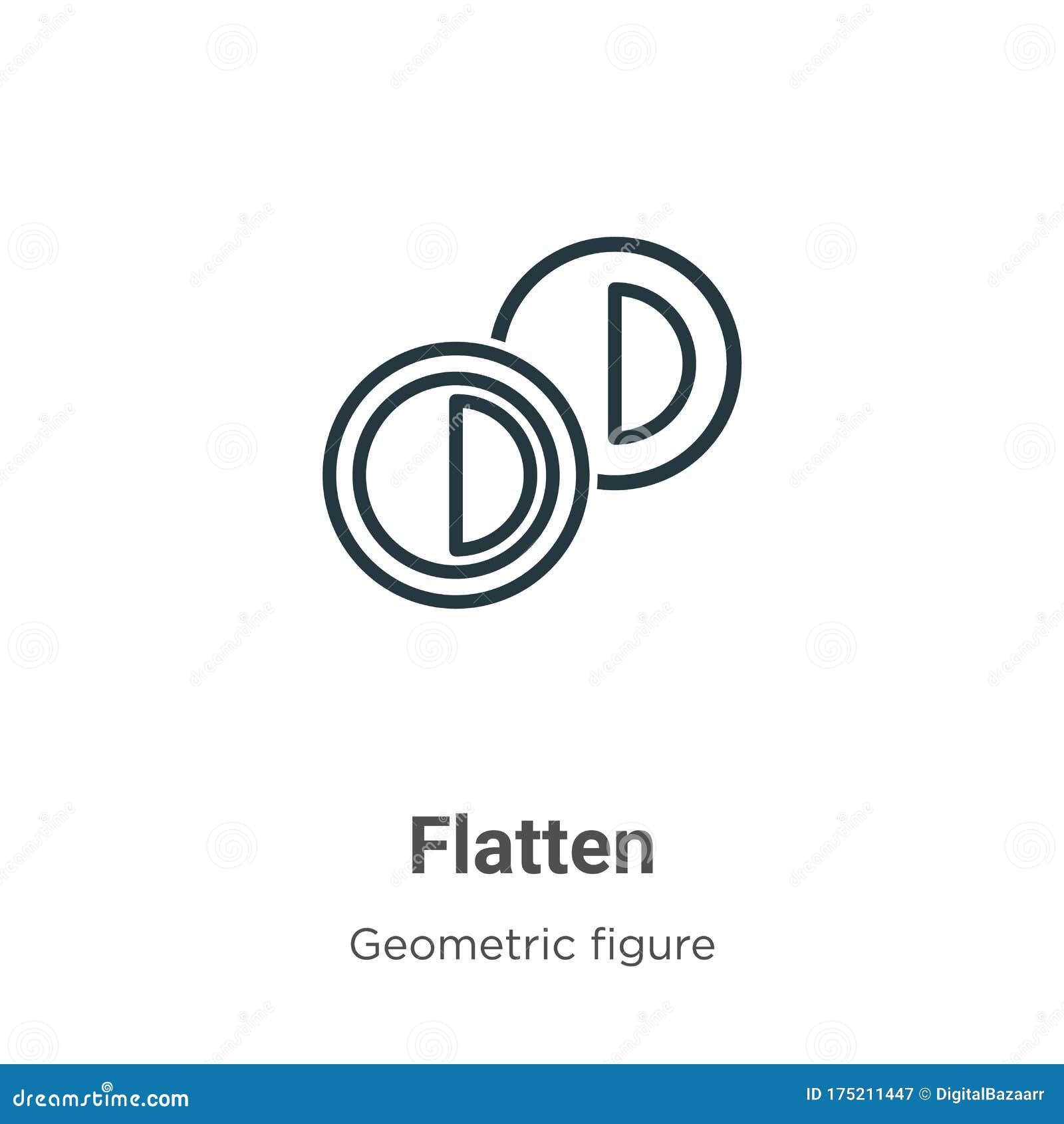 Flatten Outline Vector Icon. Thin Line Black Flatten Icon, Flat Vector ...