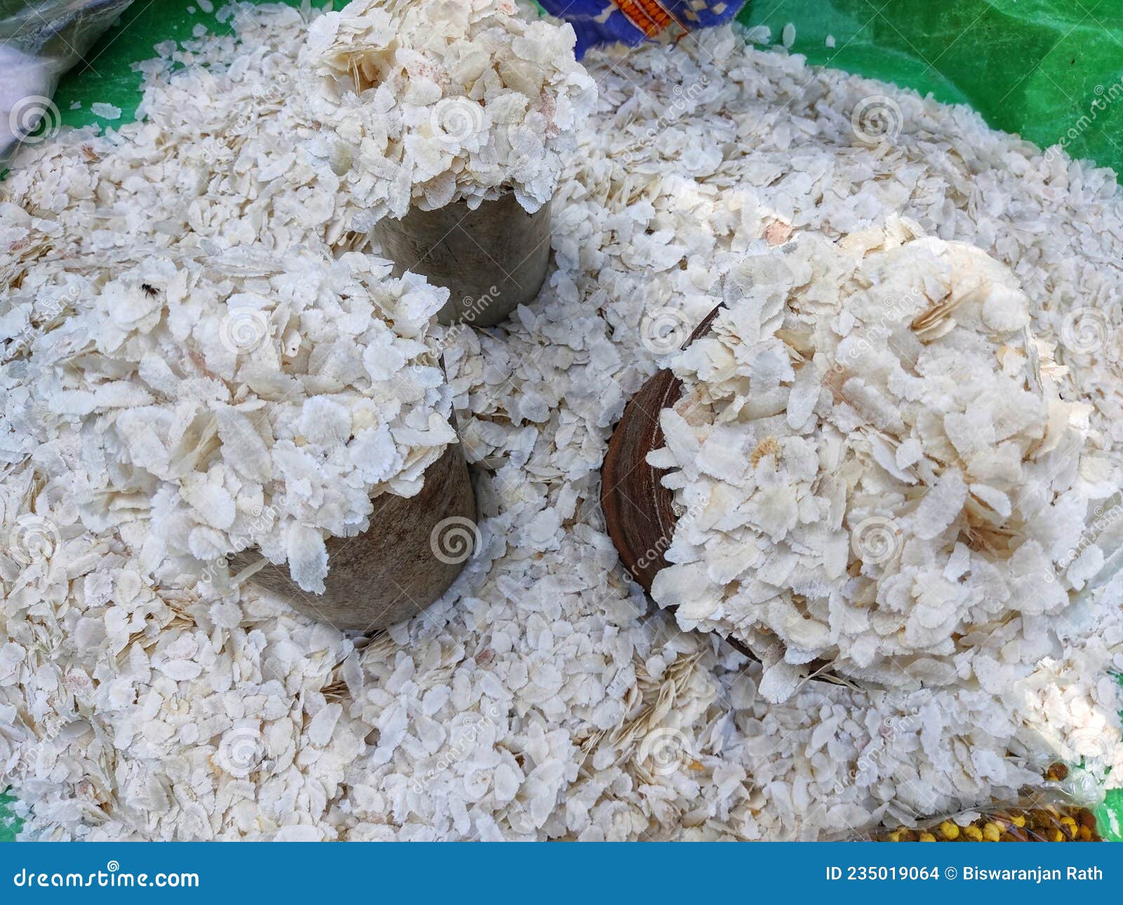 Flatten Rice Called Sattu Chuda Sale in India Stock Photo - Image of ...