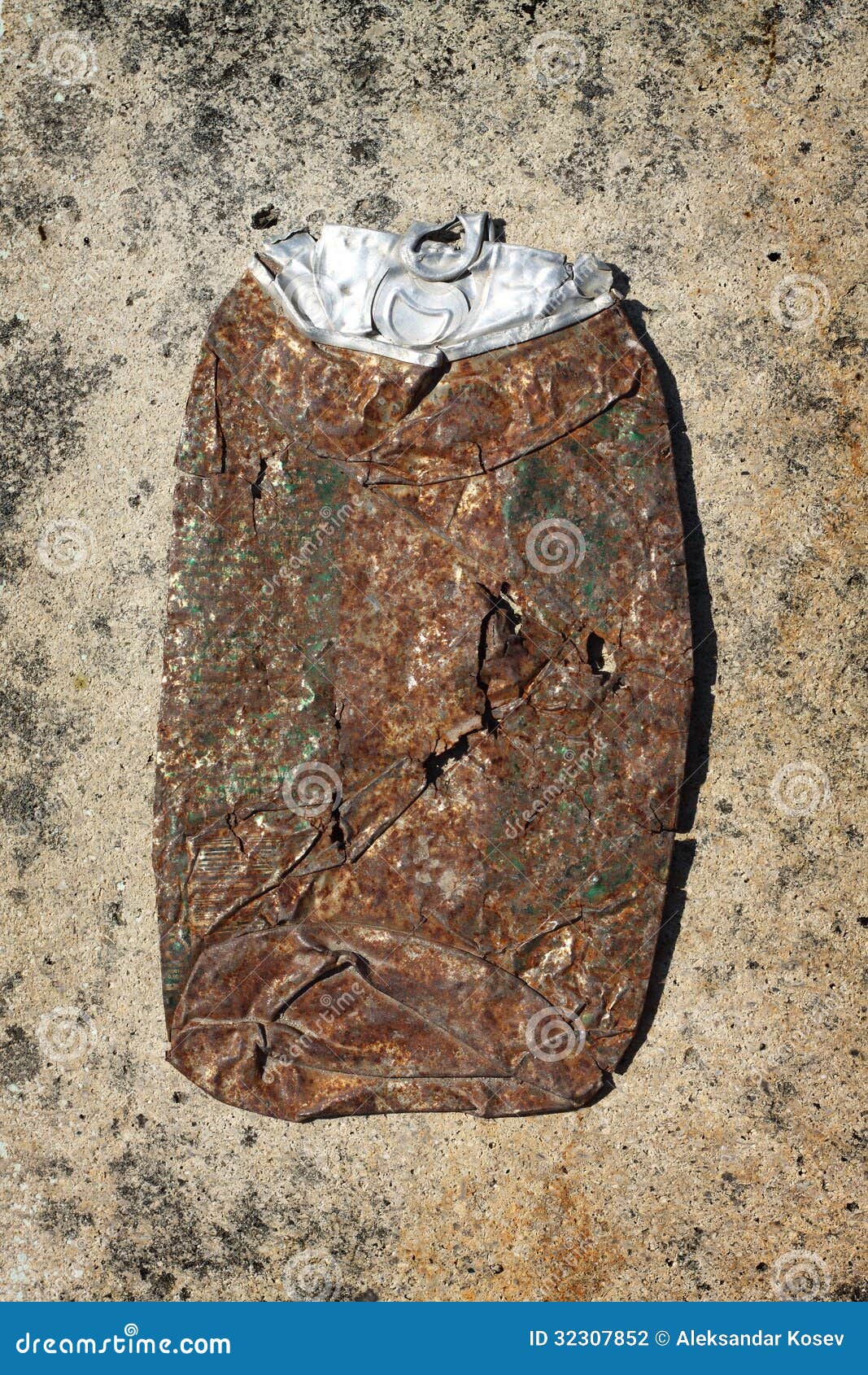 Rusty Flattened Soda Can Discarted In Nature Stock Image ...