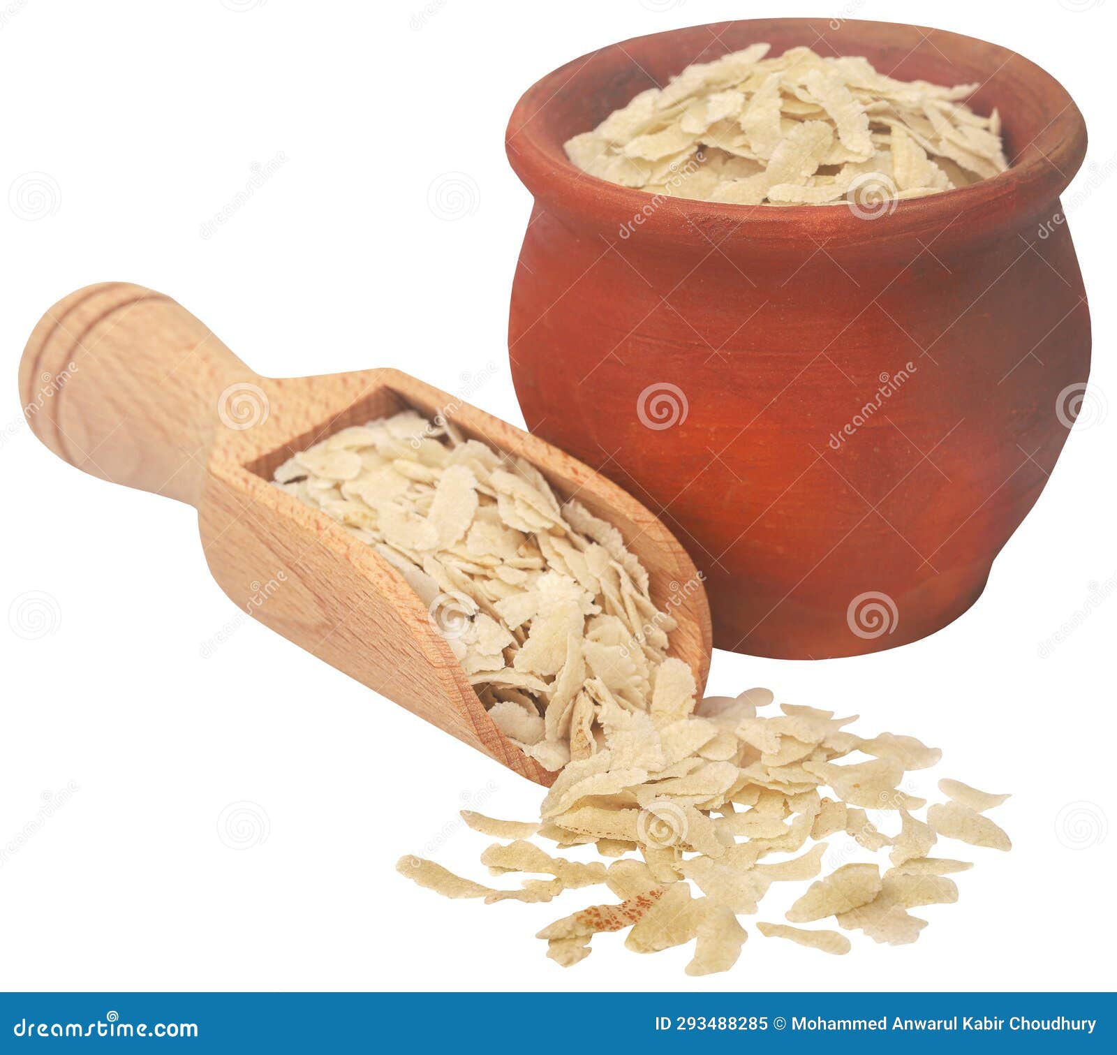 Flattened rice stock image. Image of digestible, scoop - 293488285