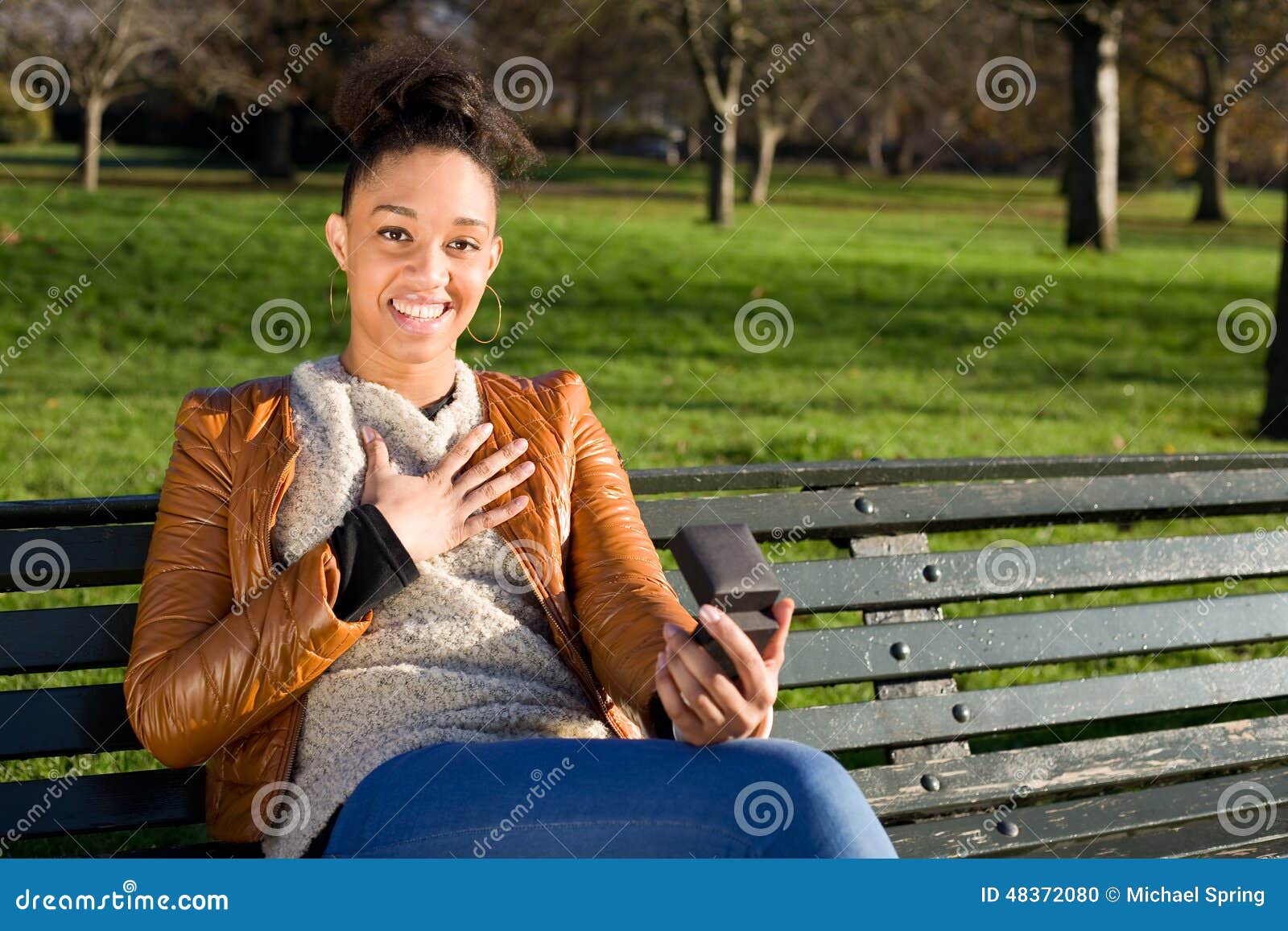 Flattered stock photo. Image of expression, love, outdoors - 48372080