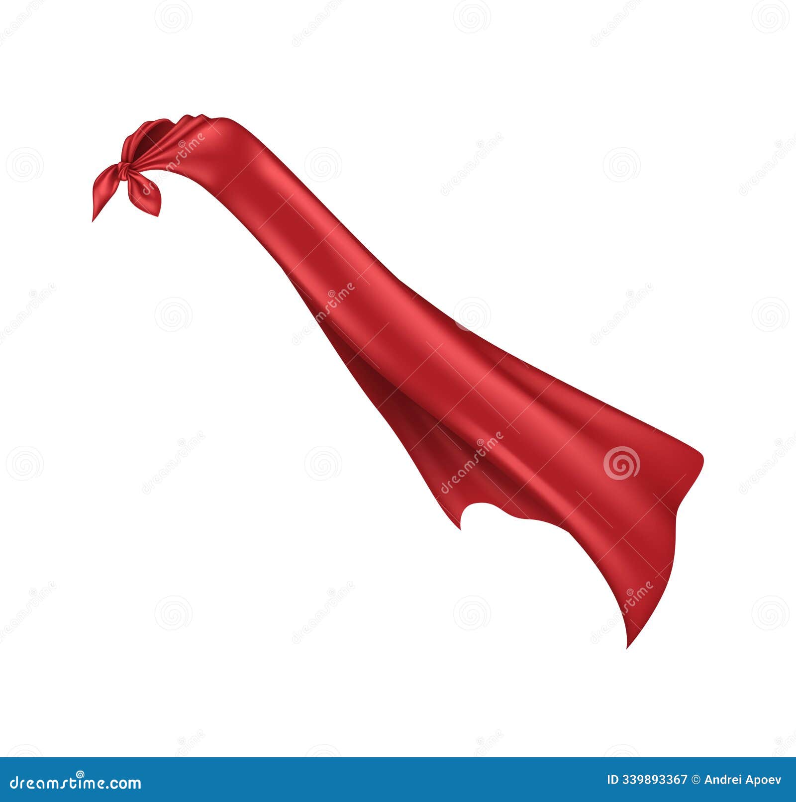 Flattering Red Satin Hero Cape Realistic Vector Illustration Stock ...