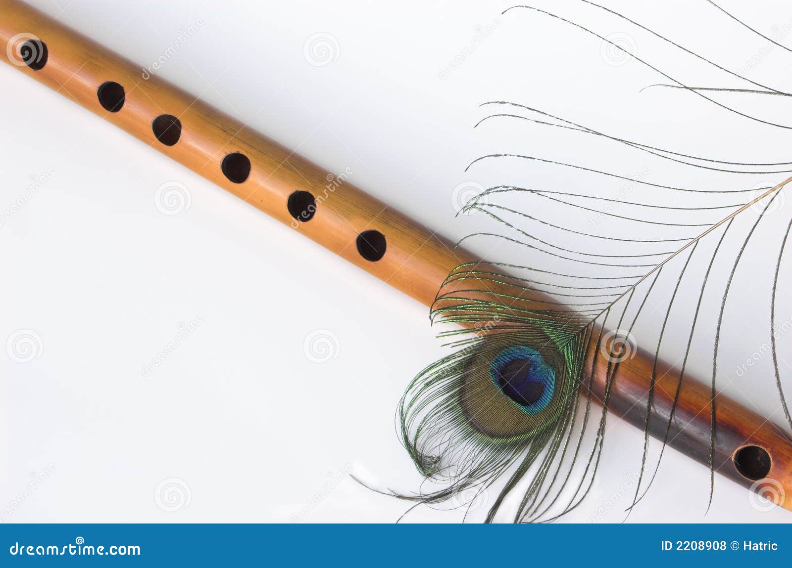 Flauta De Bambú, Pluma Del Pavo Real Foto de archivo - Imagen de ...