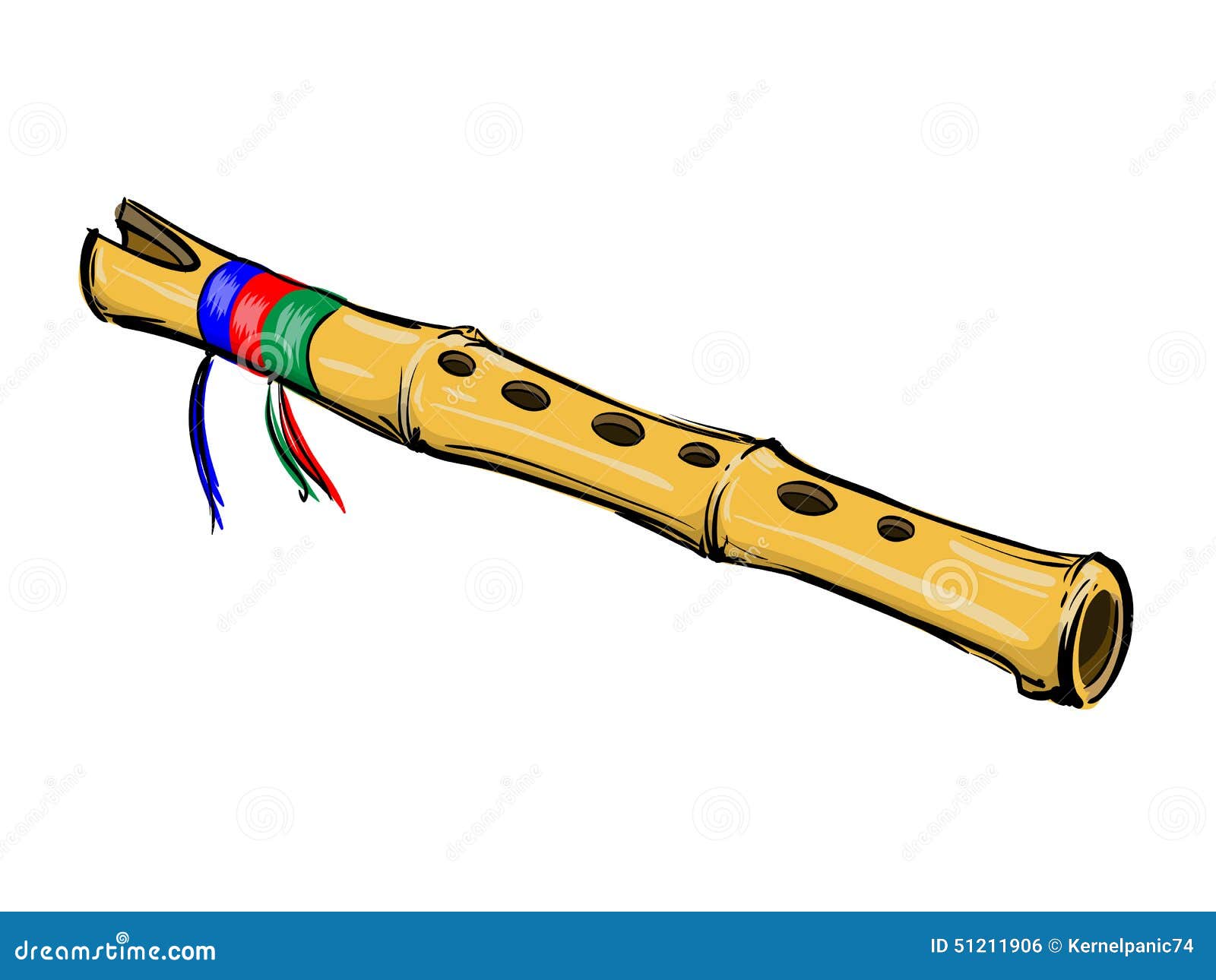 Flauta de bambu ilustração do vetor. Ilustração de cultura - 51211906