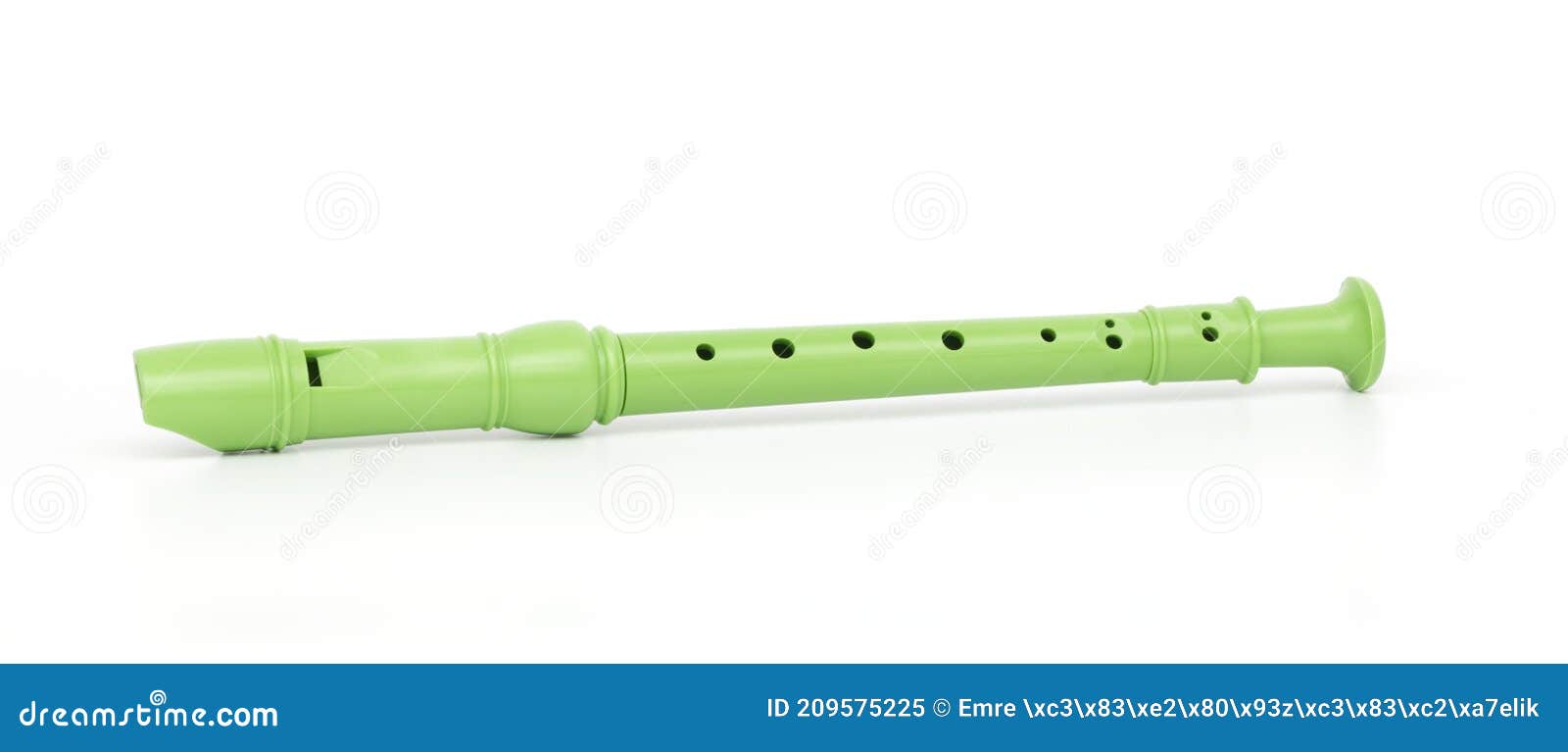 Flauta De Bloque Verde Aislada En Fondo Blanco Imagen de archivo ...