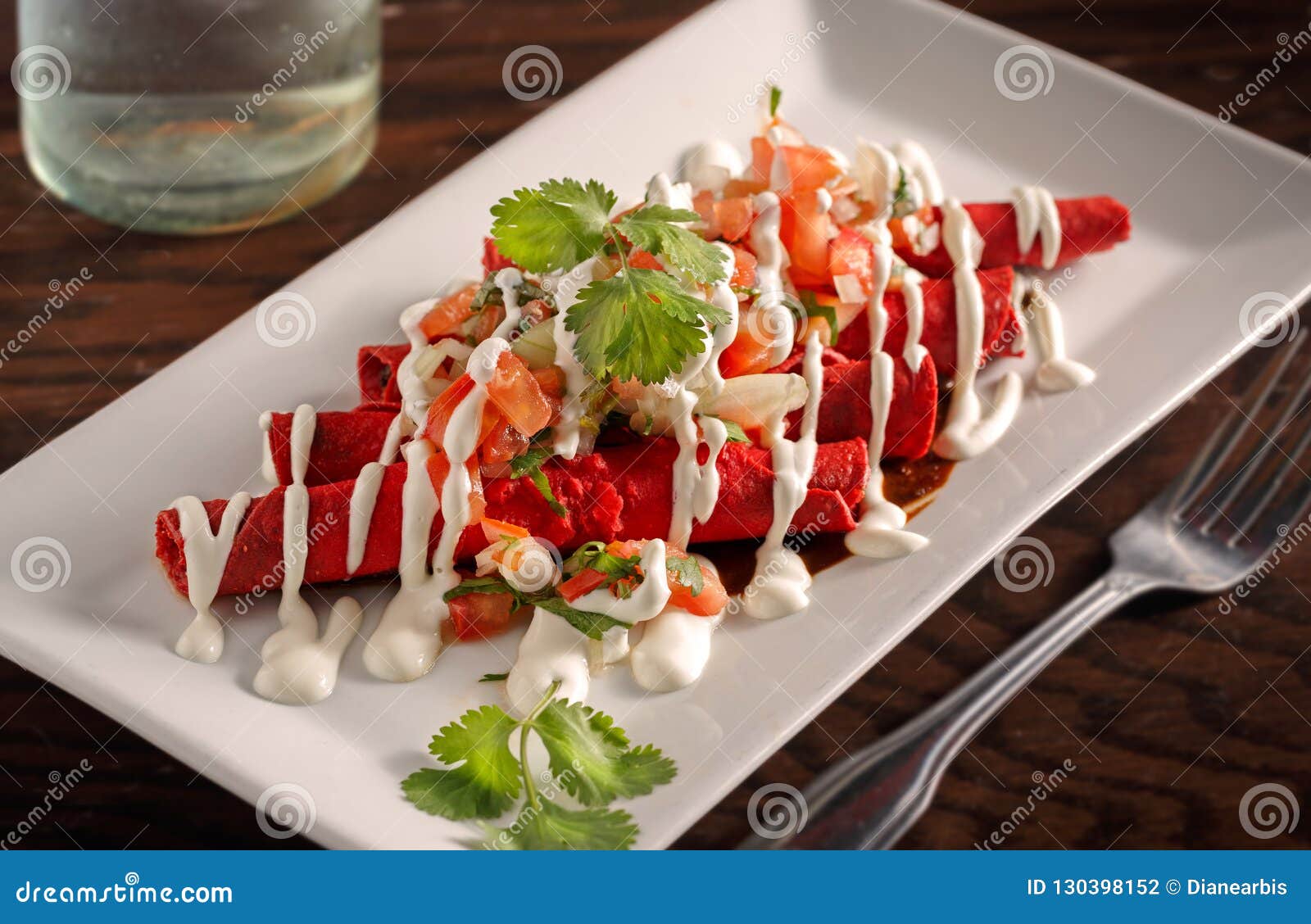 Flautas De Pollo Appetizer at a Local Resturant Stock Photo - Image of ...