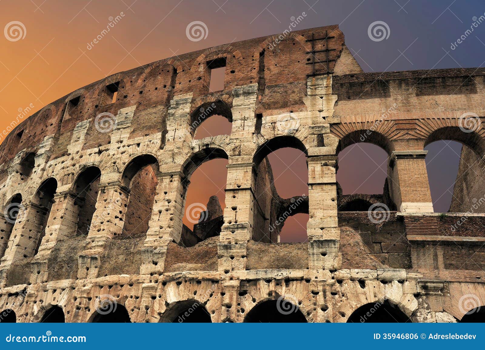 Flavian Amfiteater (Colosseum), Rome Arkivfoto - Bild av italienare ...