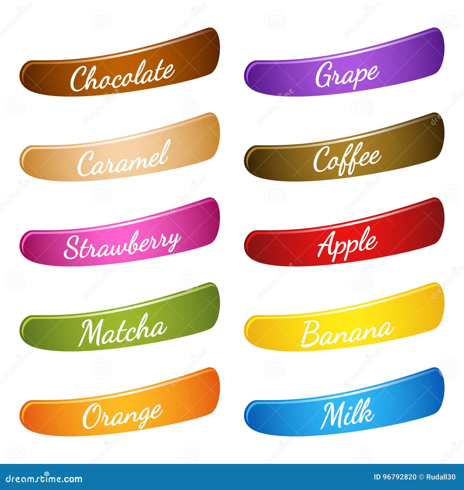 Flavor Icon set for label stock vector. Illustration of orange - 96792820