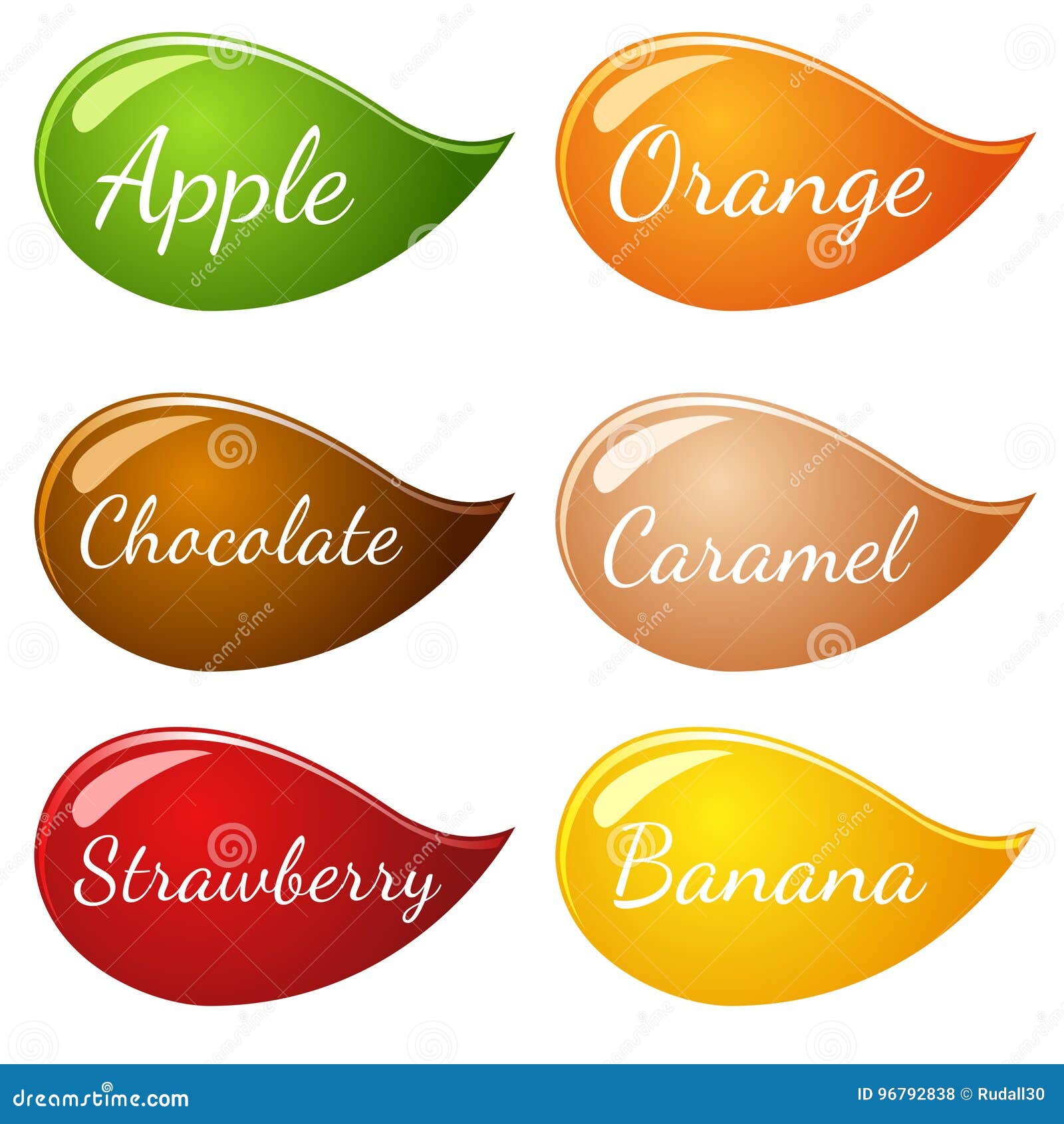 Flavor Icon set for label stock vector. Illustration of orange - 96792838