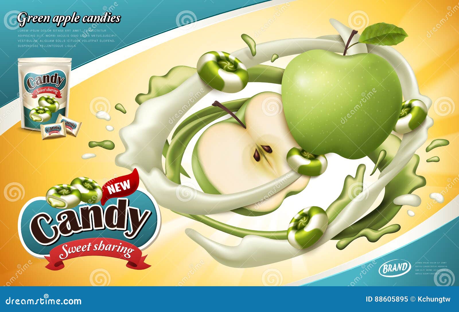 Flavored candy ad stock vector. Illustration of brand - 88605895
