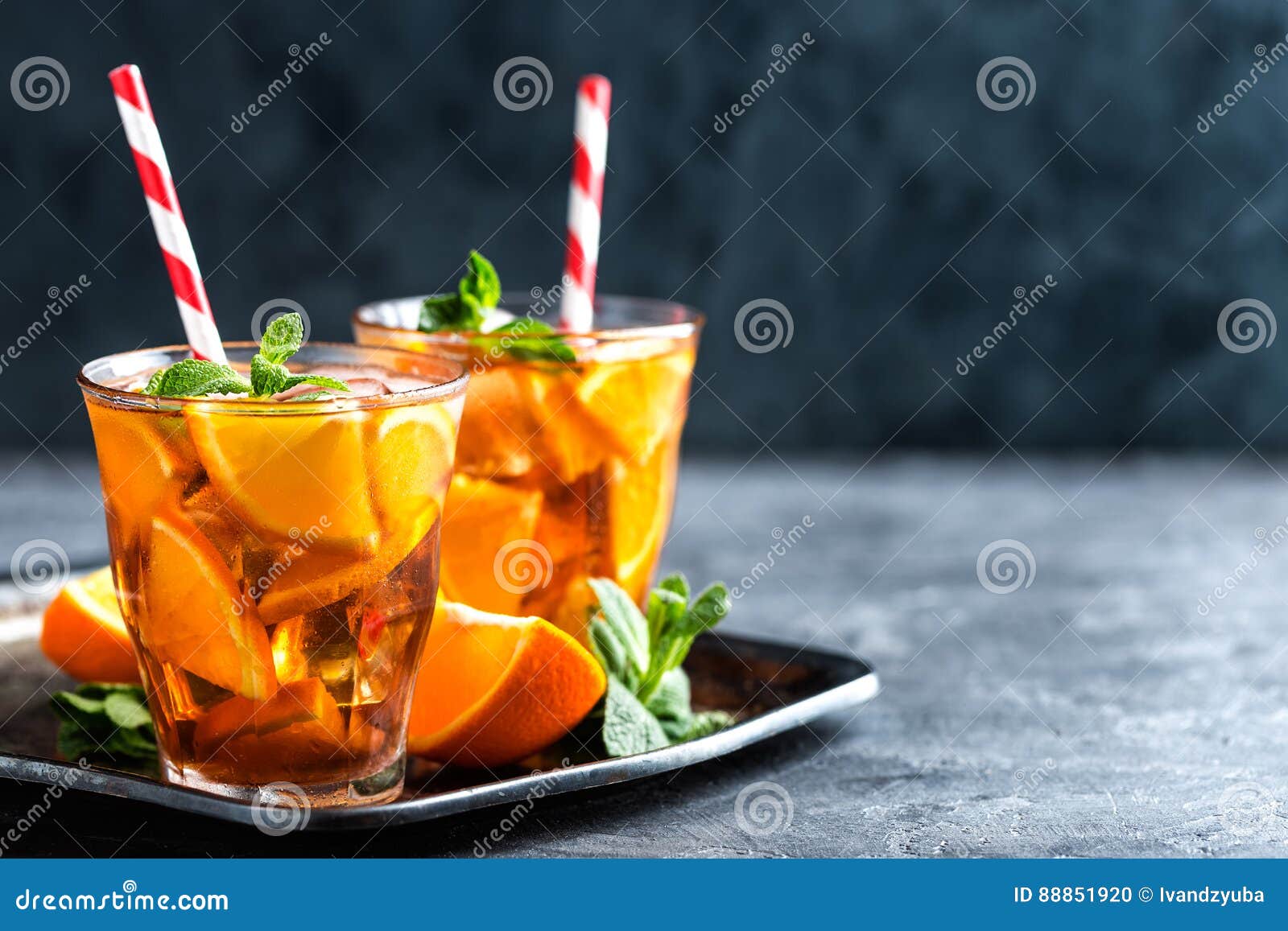 Flavored orange iced tea stock photo. Image of healthy - 88851920