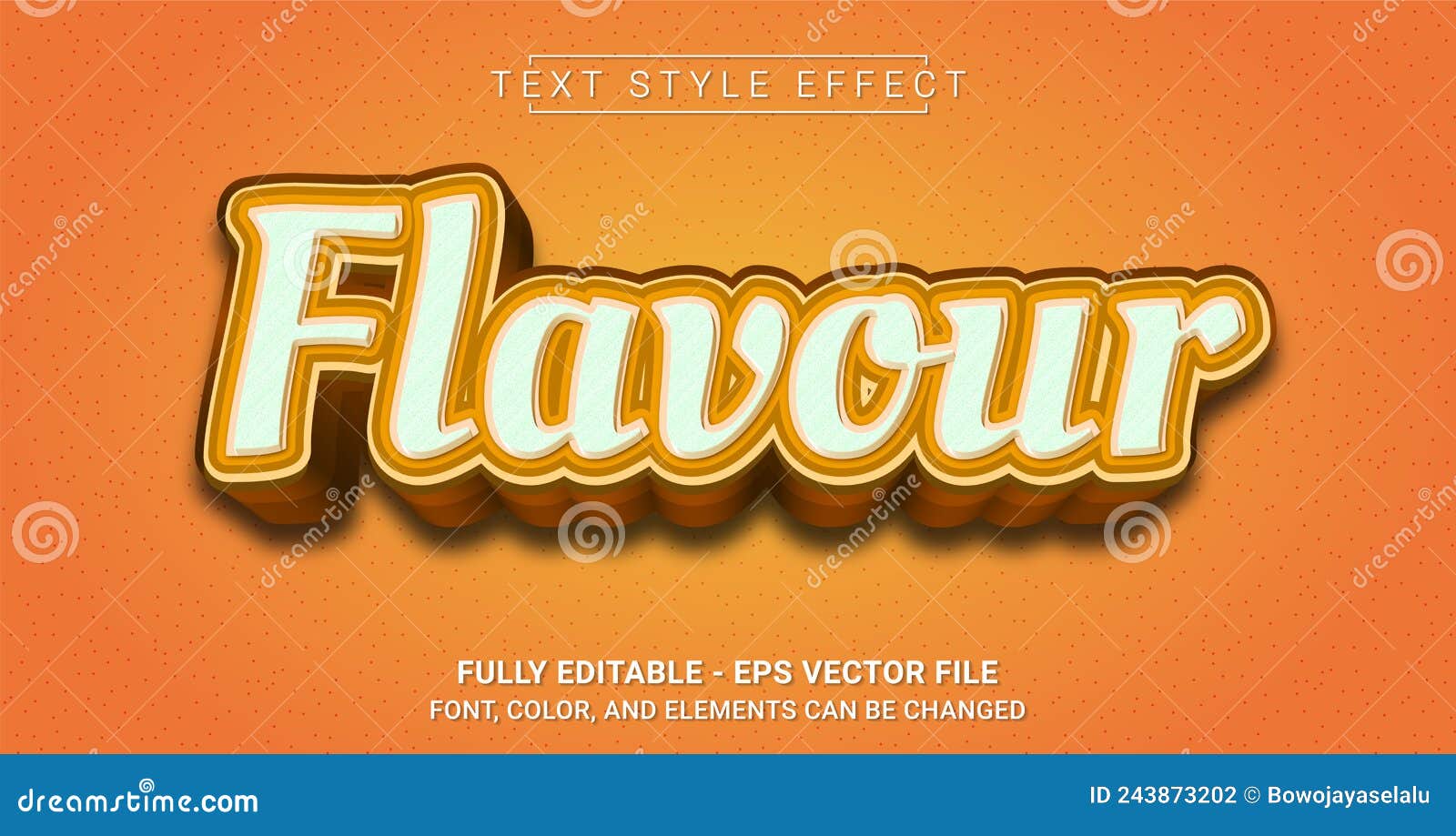 Flavour Text Style Effect. Editable Graphic Text Template Stock Vector ...