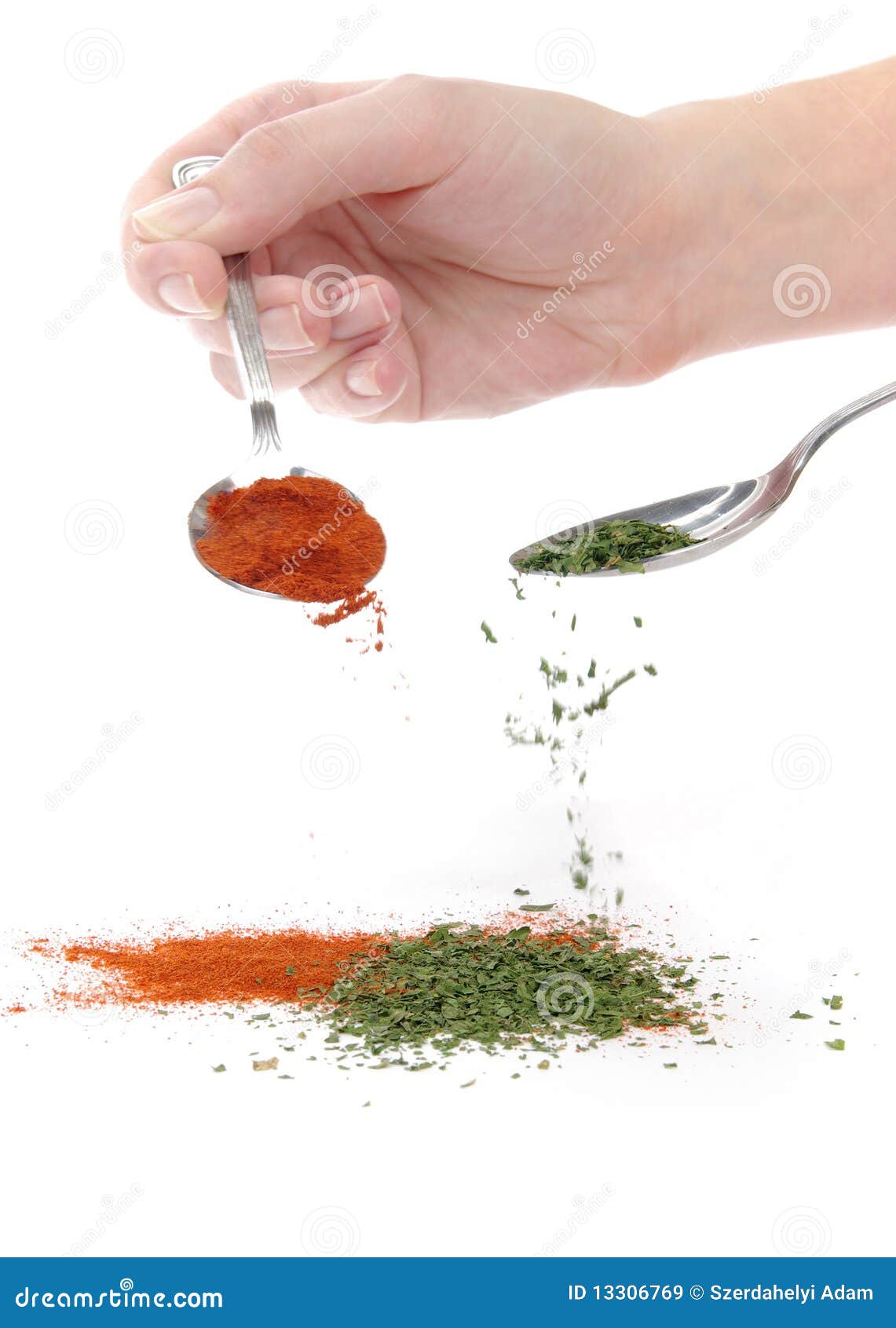 Flavouring with two spoons stock image. Image of orange - 13306769