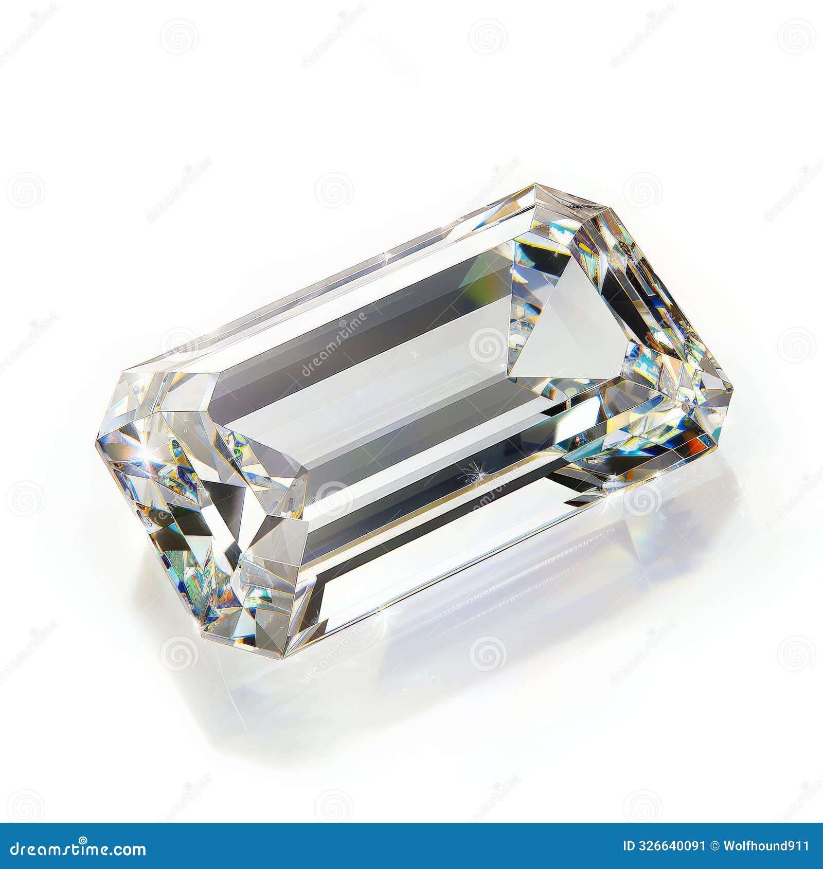 A Flawless Emerald-cut Diamond with a Rectangular Shape and Step-cut ...