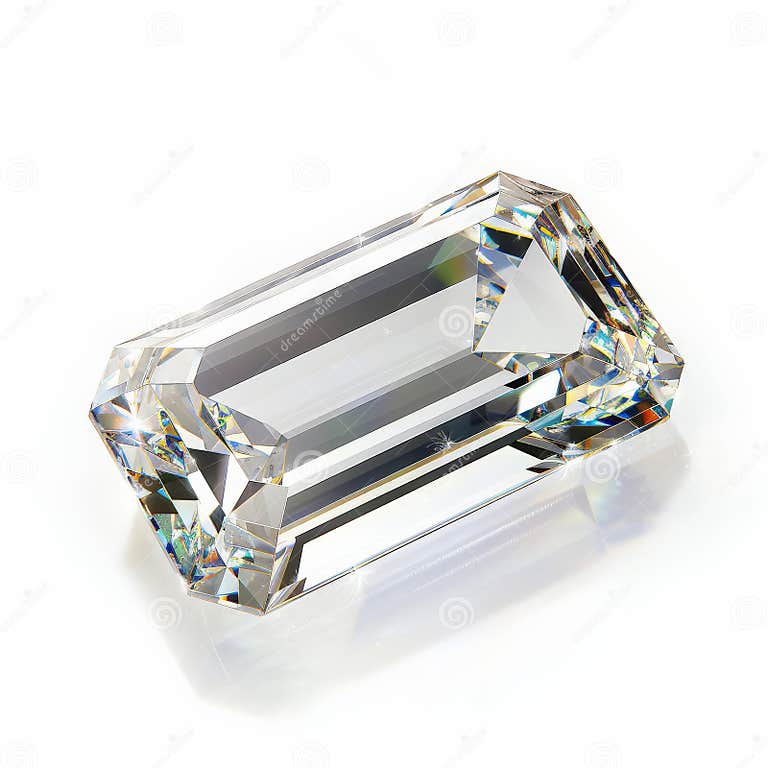 A Flawless Emerald-cut Diamond with a Rectangular Shape and Step-cut ...