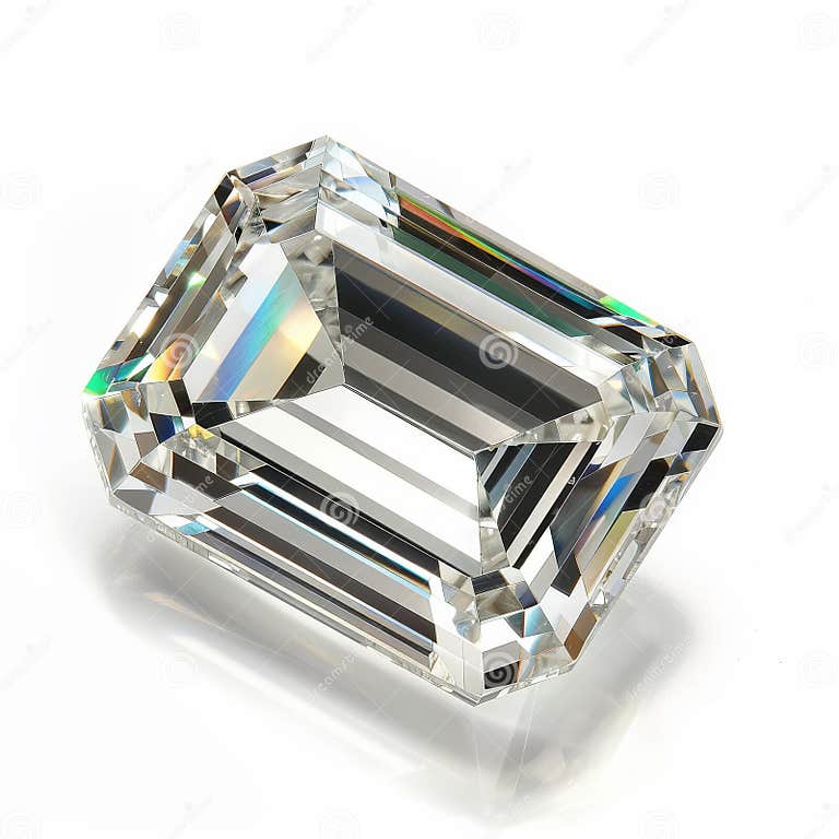 A Flawless Emerald-cut Diamond with a Rectangular Shape and Step-cut ...