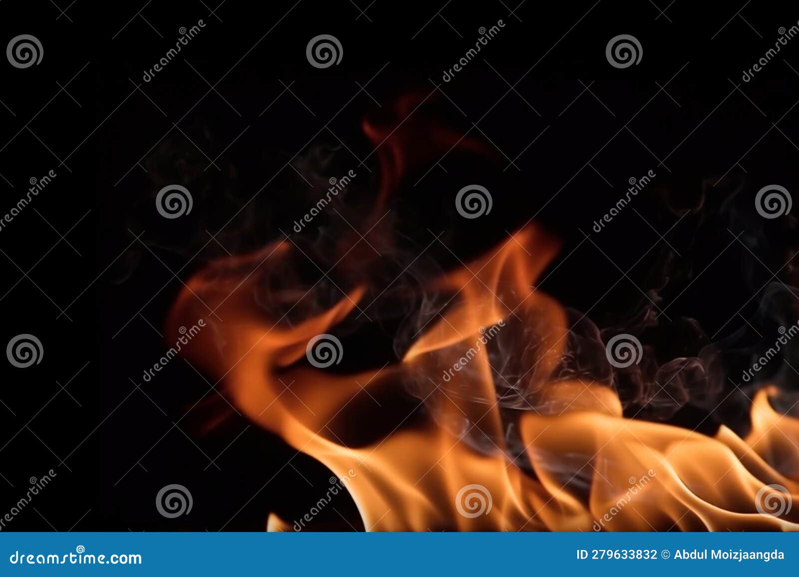 Flawless Fire Isolated Against a Black Backdrop Stock Illustration ...