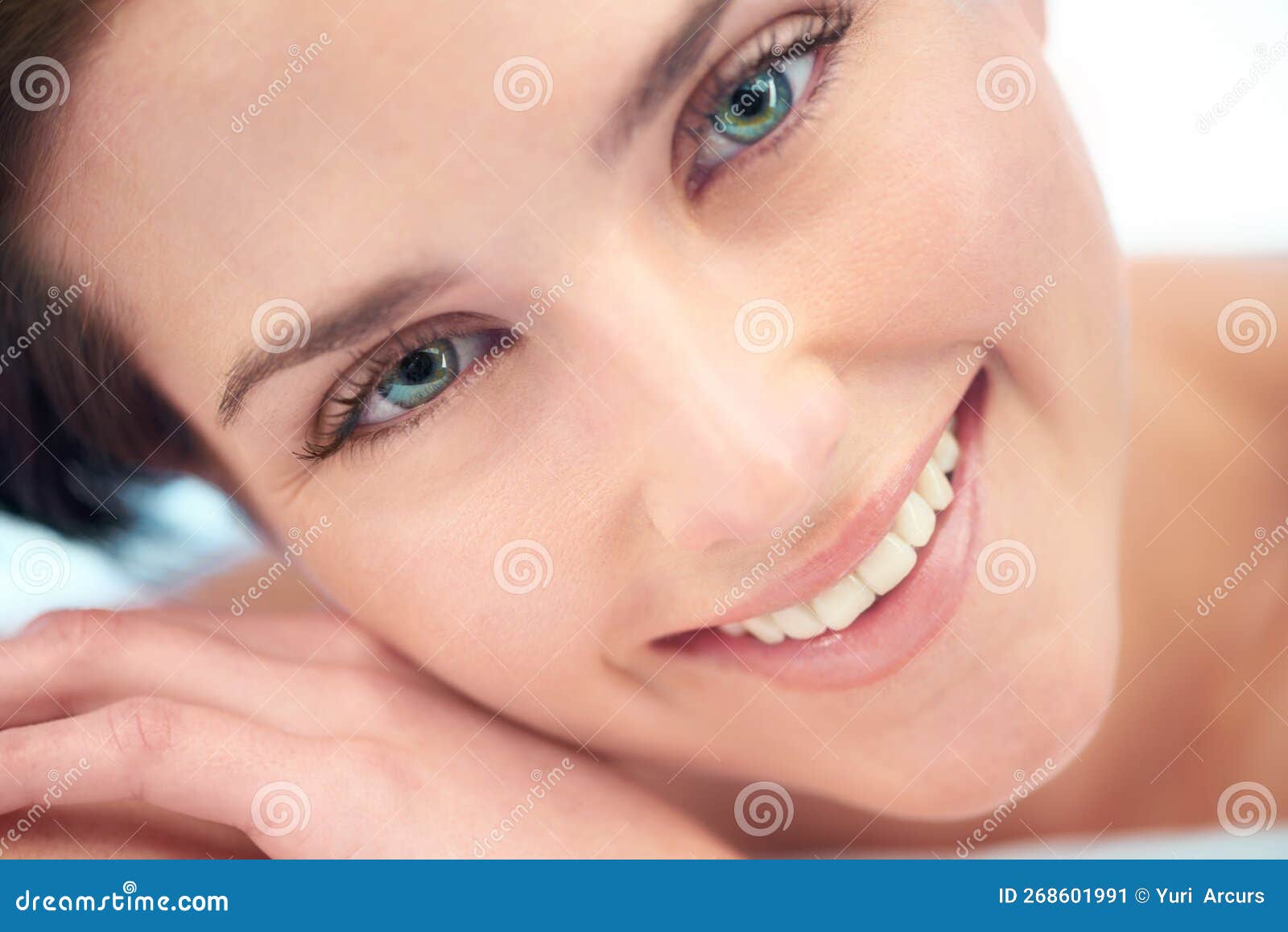 Flawless and Radiant. a Gorgeous Model Looking at the Camera - Closeup ...