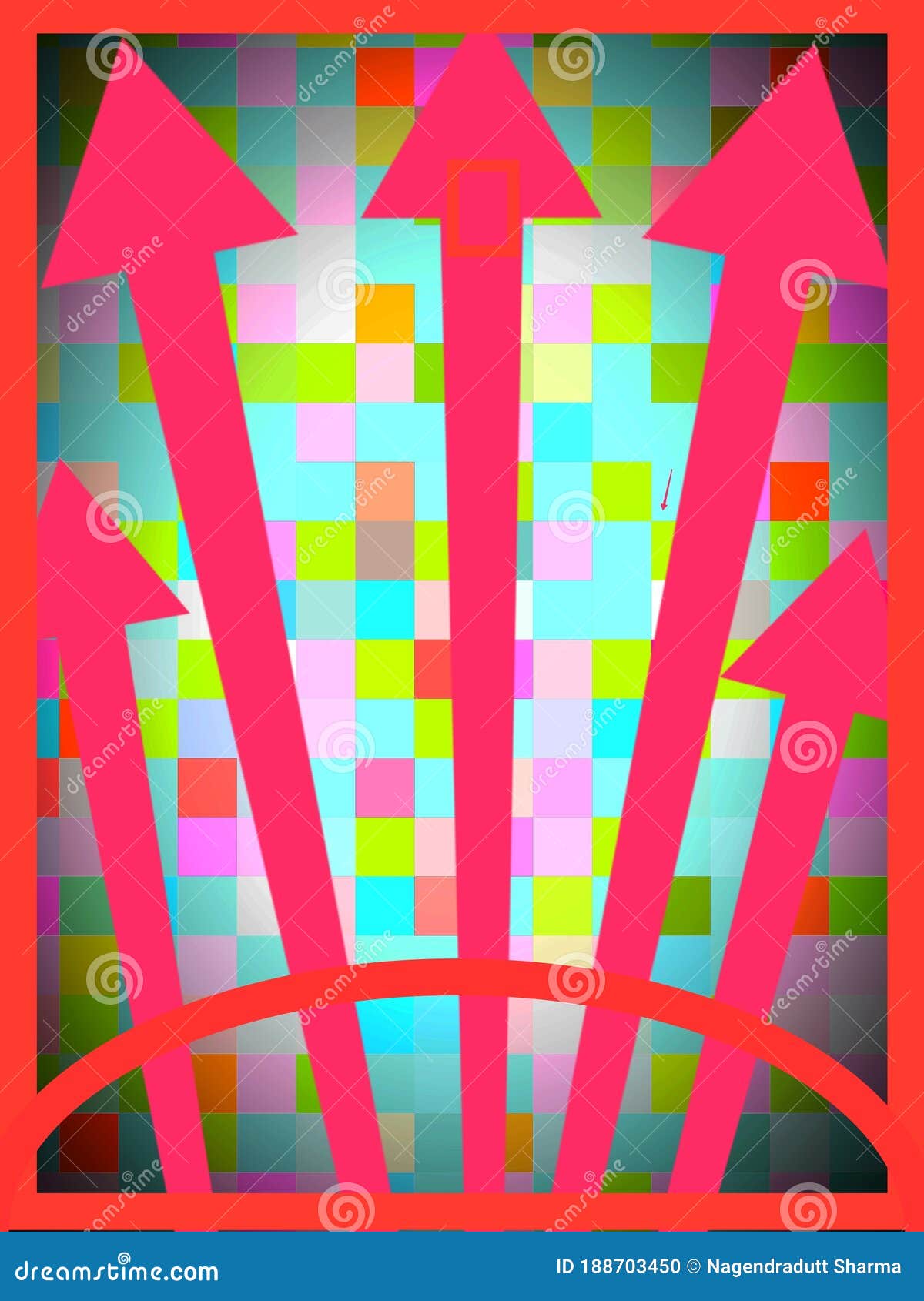 Vertical Arrows Signifying Growth On Blue Shopping Cart Vector ...