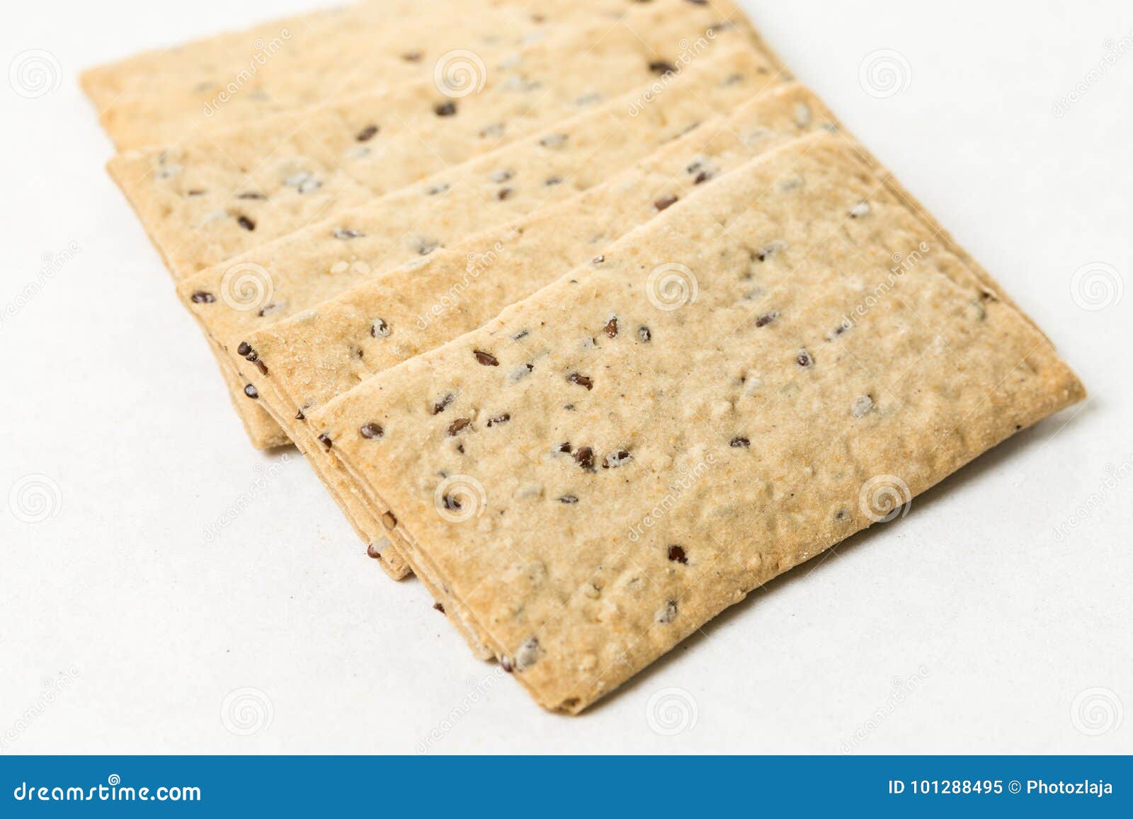 Flax Chips Isolated Above White Marble Background Table Stock Image ...