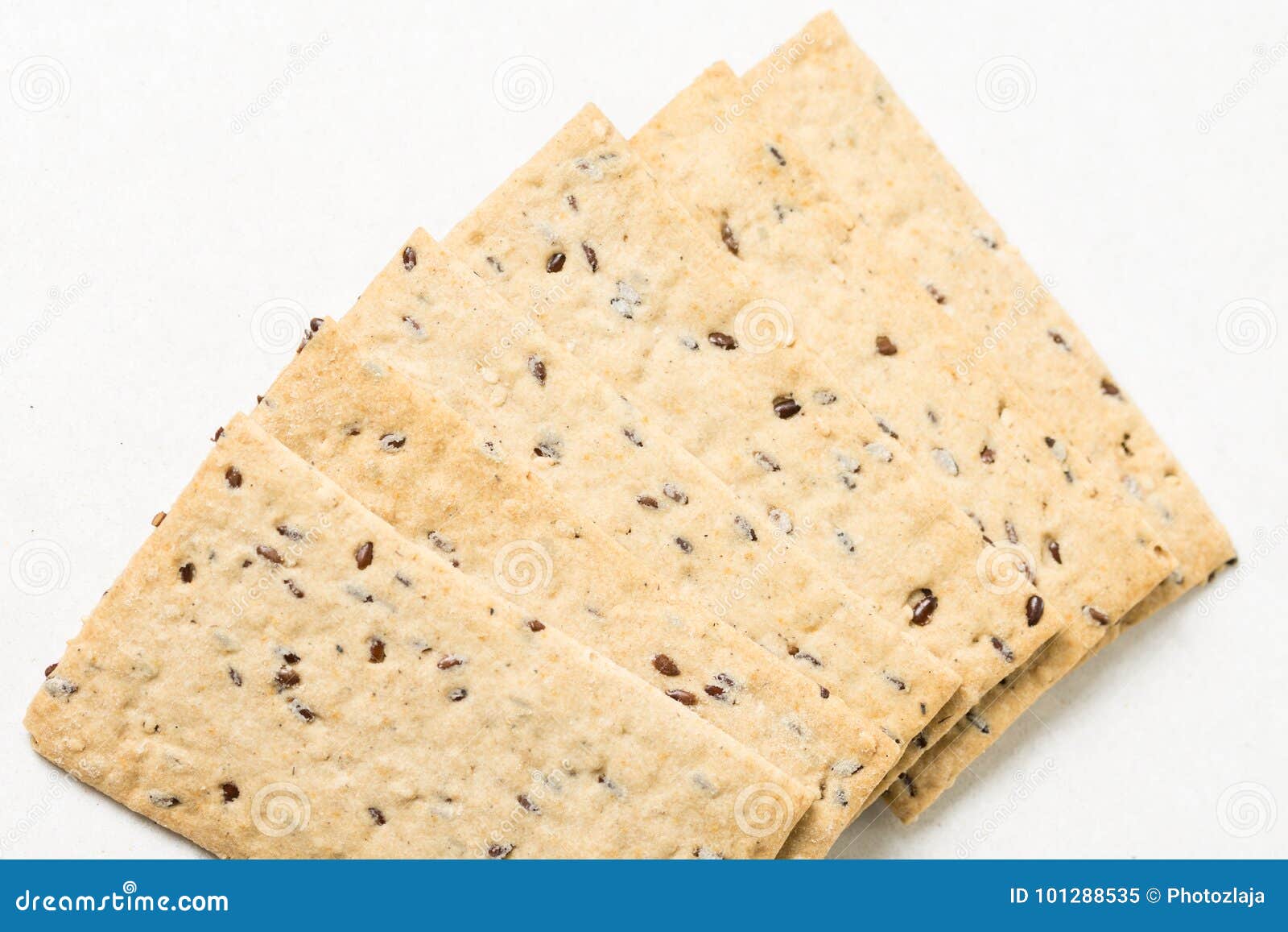 Flax Chips Isolated Above White Marble Background Table Stock Image ...
